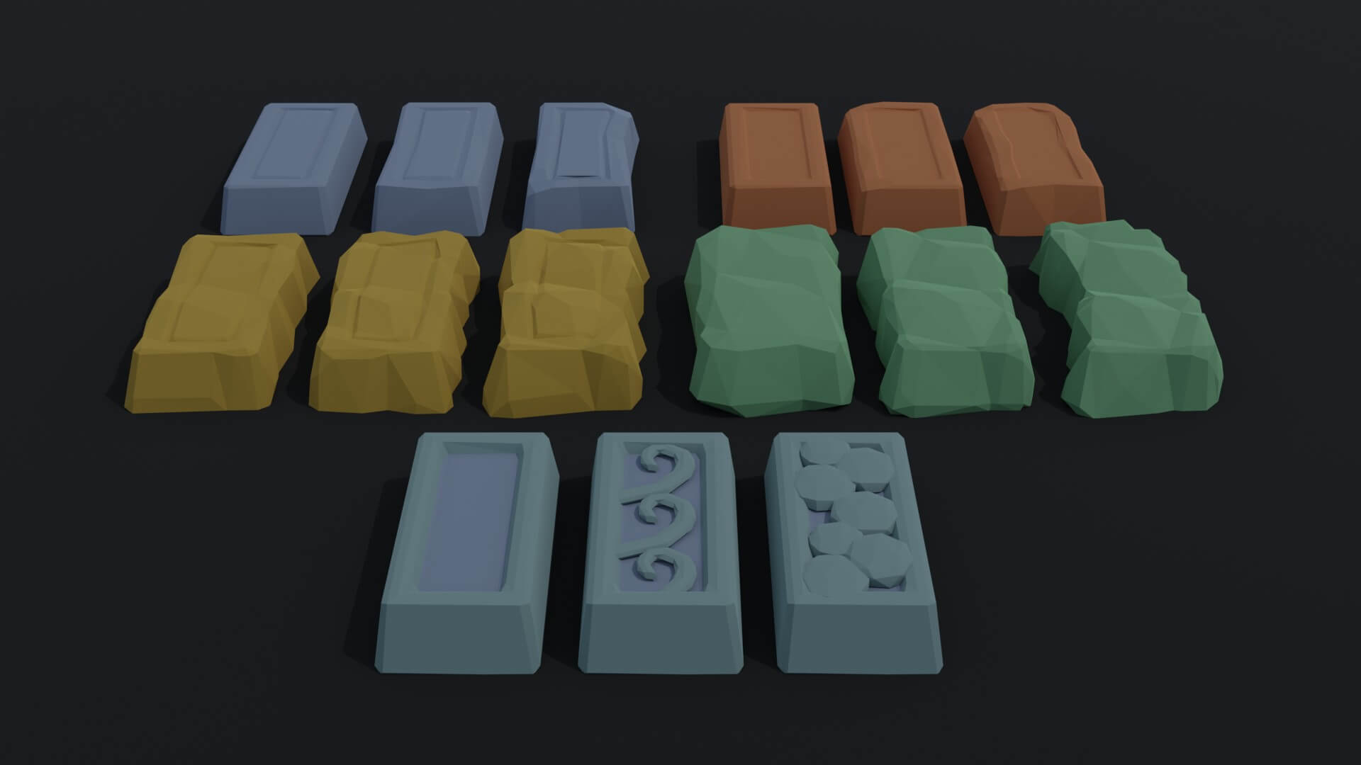 Cartoon Fantasy Ingots Kit - 3D Model by Tykryk