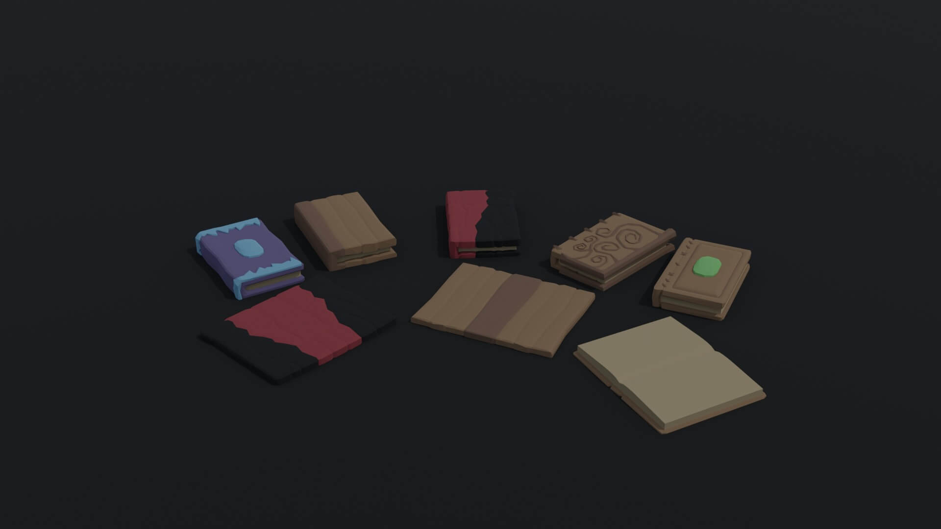 Cartoon Fantasy Magic Book Polygonal Style - 3D Model by Tykryk