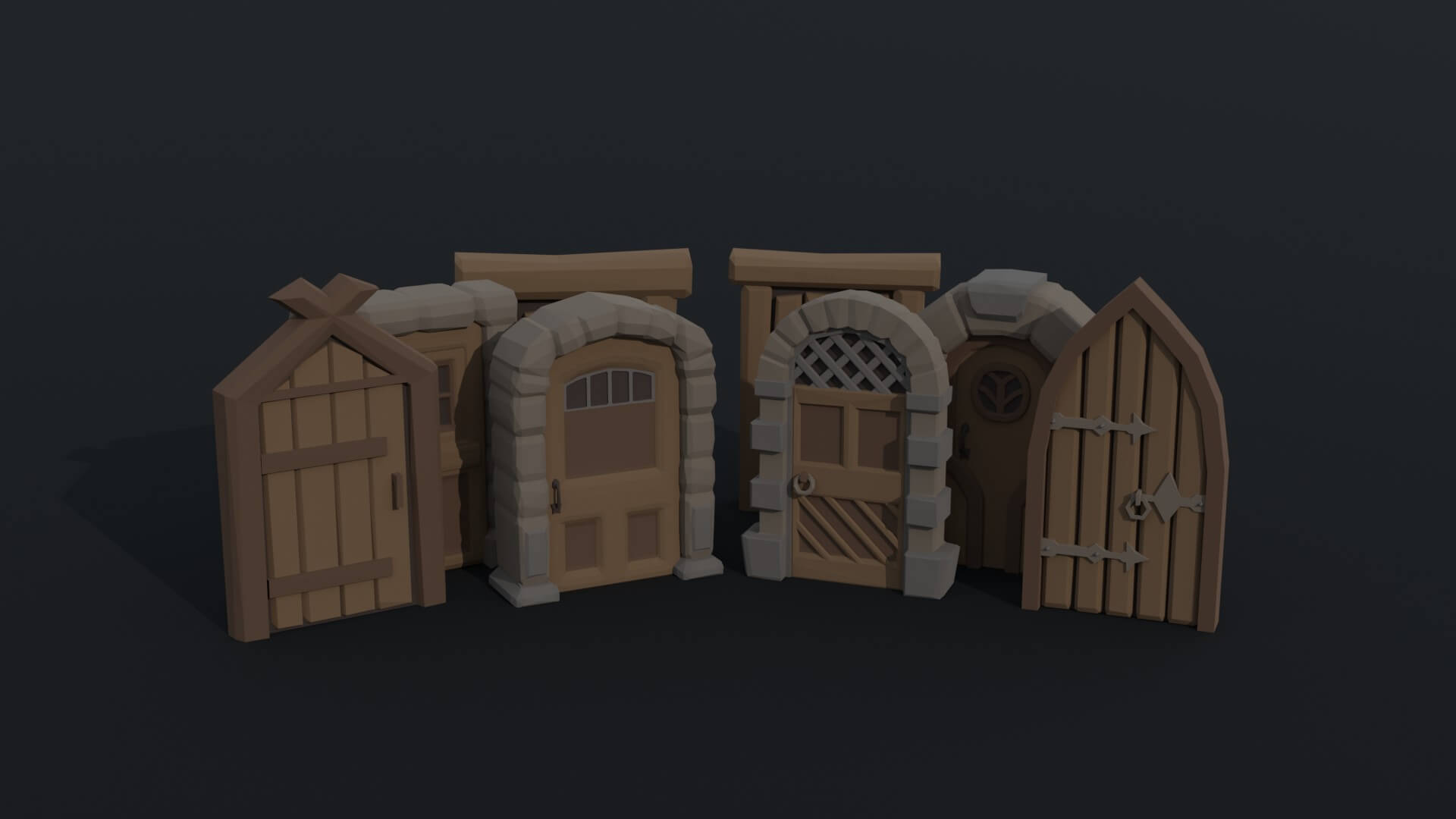 Cartoon Fantasy Door Polygonal Style - 3D Model by Tykryk