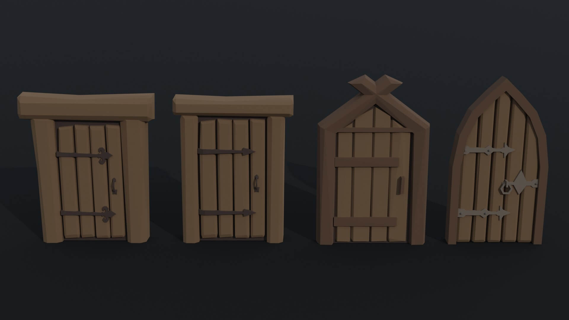 Cartoon Fantasy Door Polygonal Style - 3D Model by Tykryk