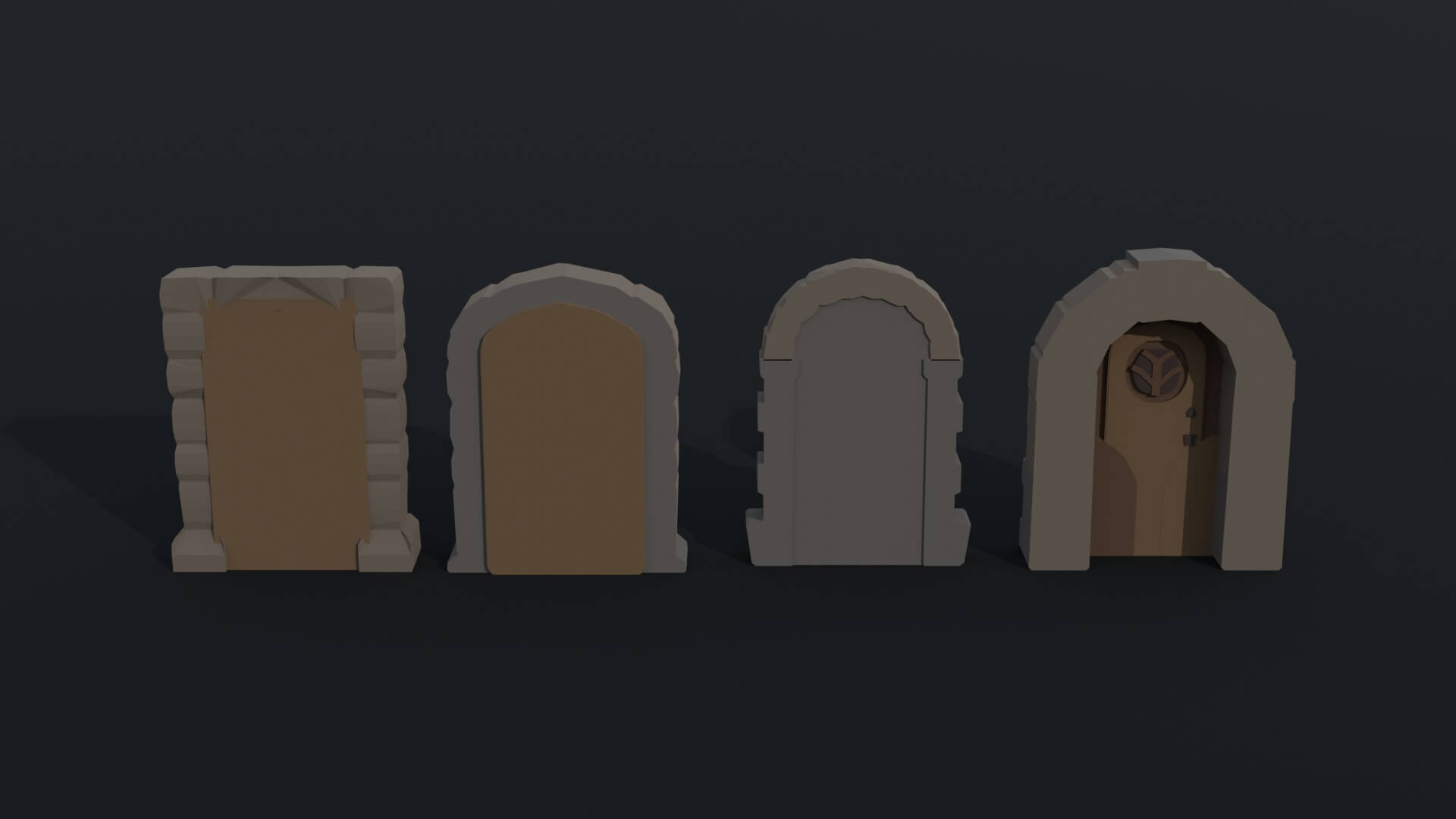 Cartoon Fantasy Door Polygonal Style - 3D Model by Tykryk