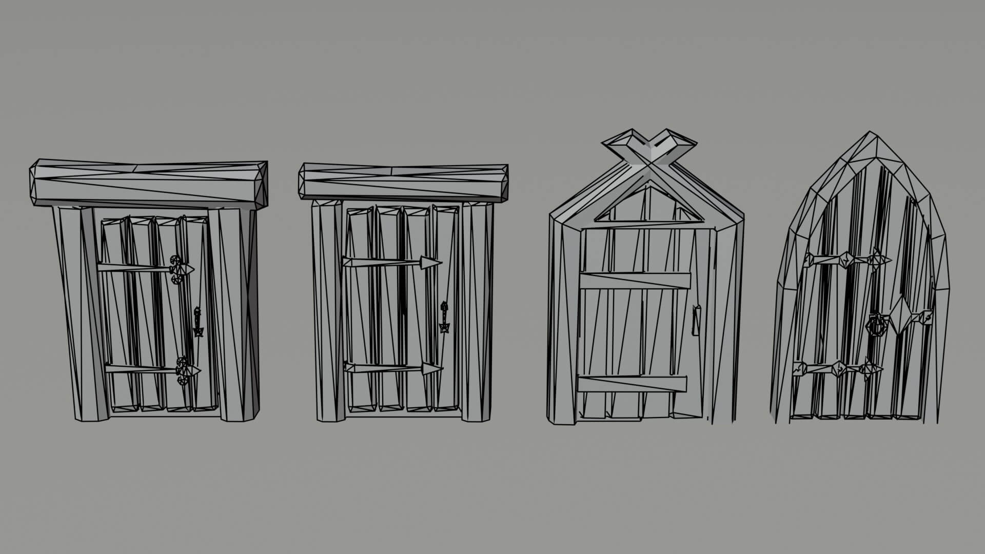 Cartoon Fantasy Door Polygonal Style - 3D Model by Tykryk
