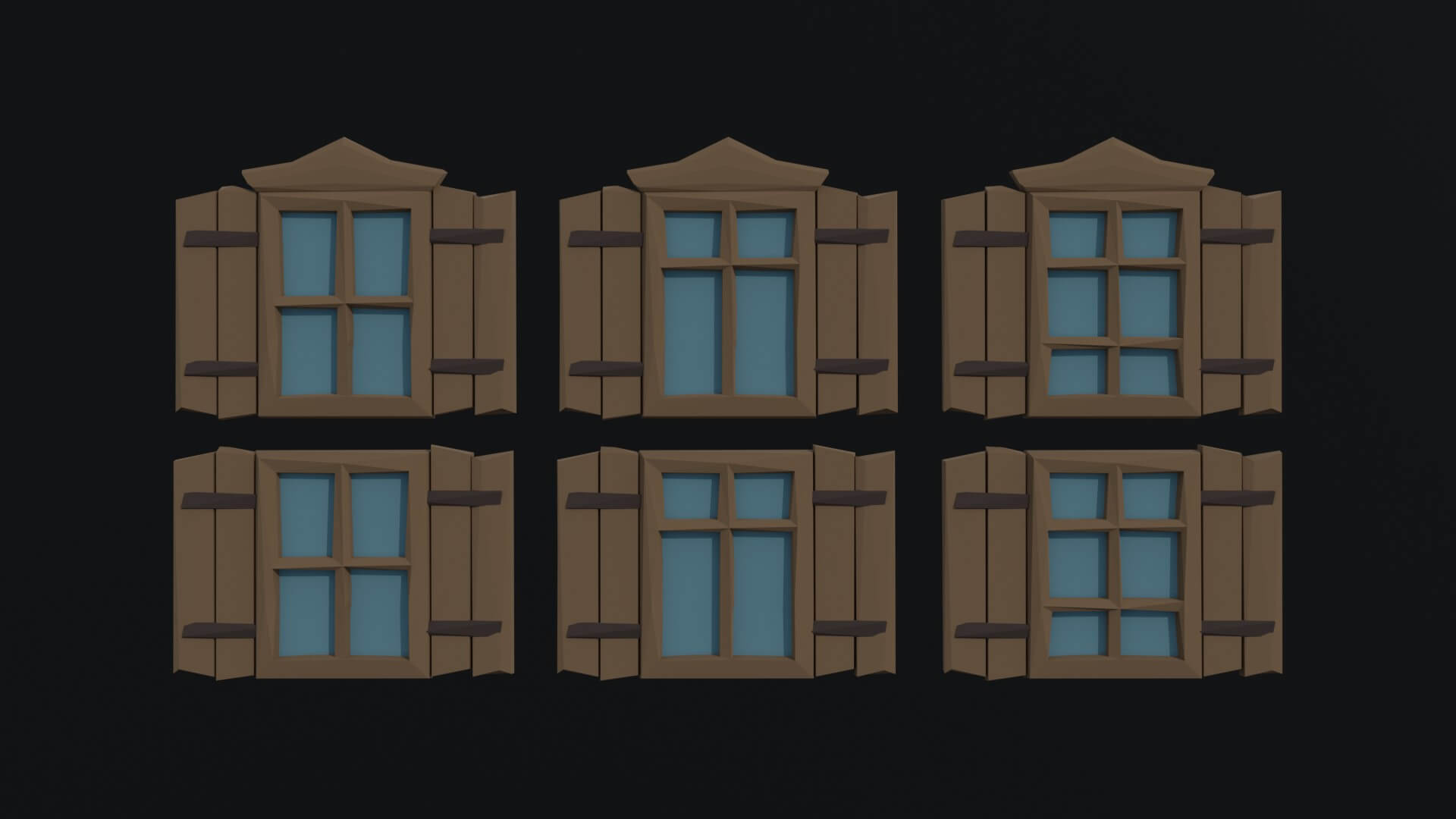 Cartoon Fantasy Wood Windows Polygonal Style - 3D Model by Tykryk