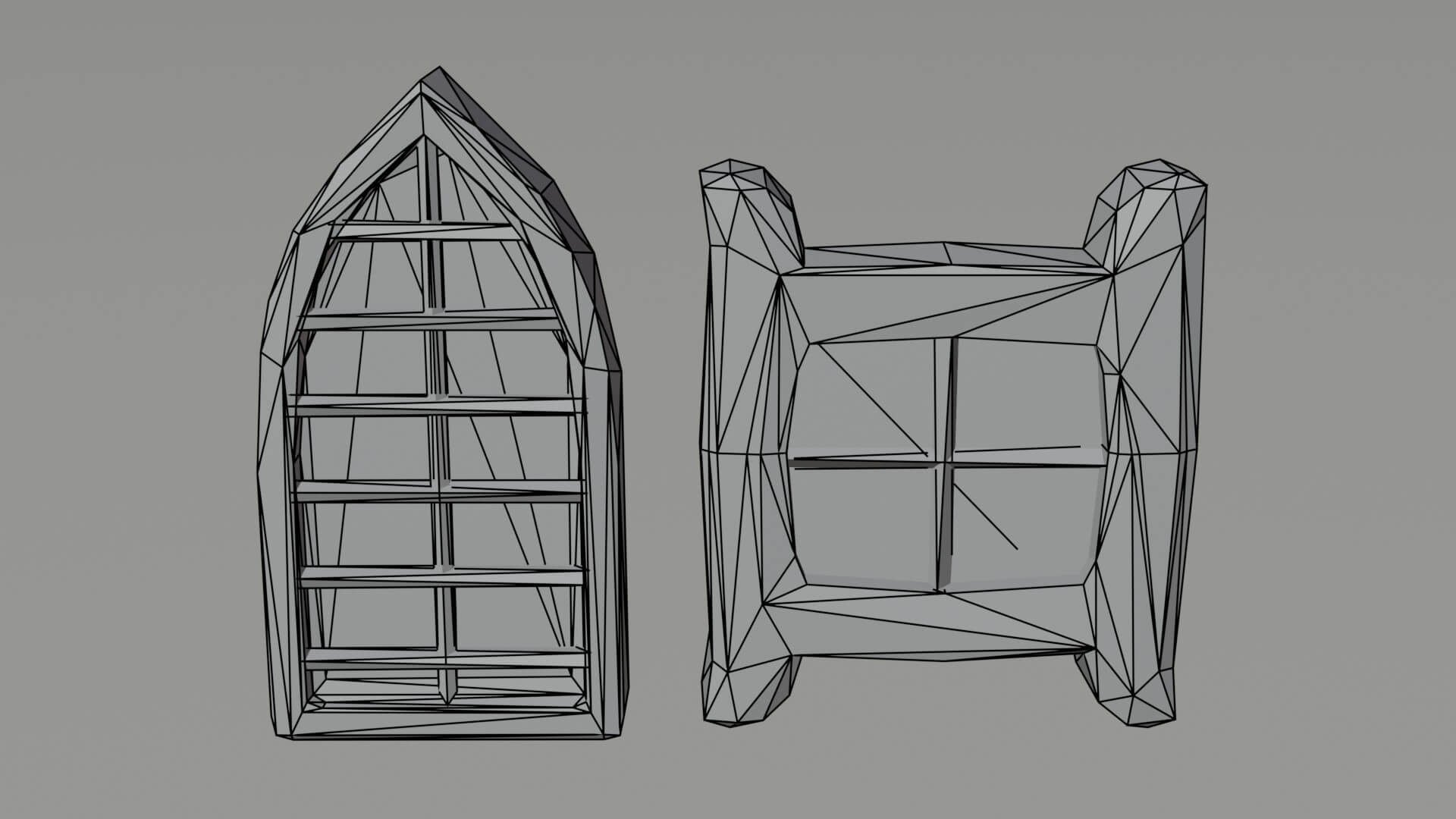 Cartoon Fantasy Polygonal Windows - 3D Model by Tykryk