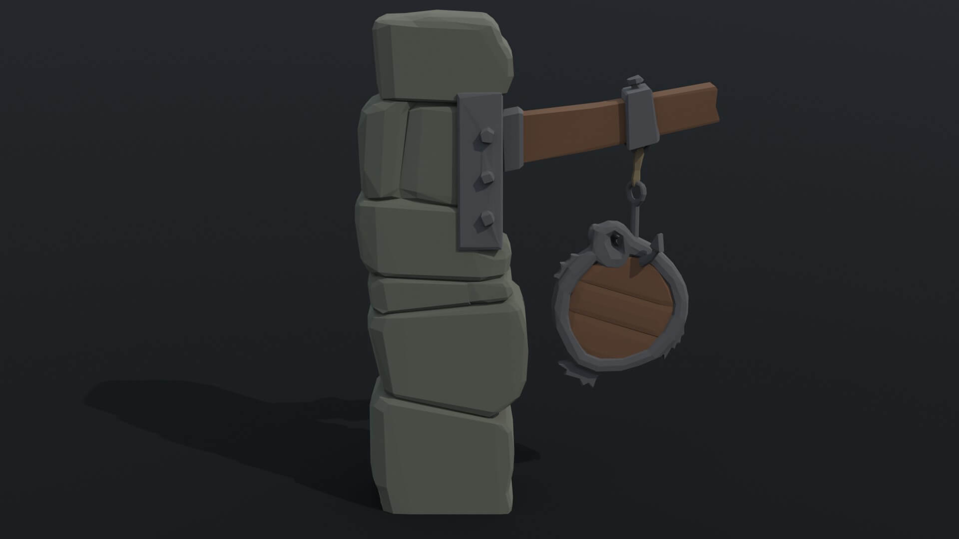 Cartoon Fantasy Port Road Sign Polygonal Style - 3D Model by Tykryk