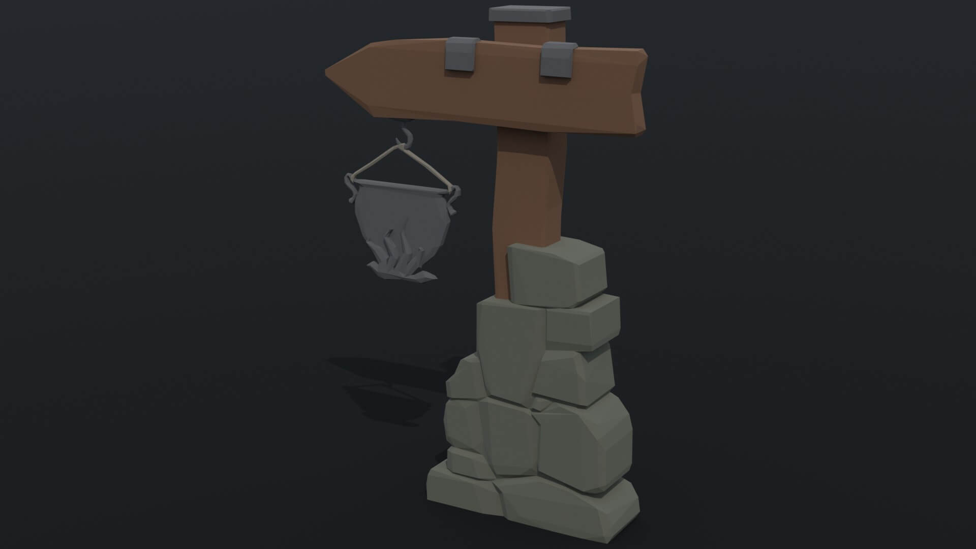 Cartoon Fantasy Road Signs Polygonal Style by Tykryk
