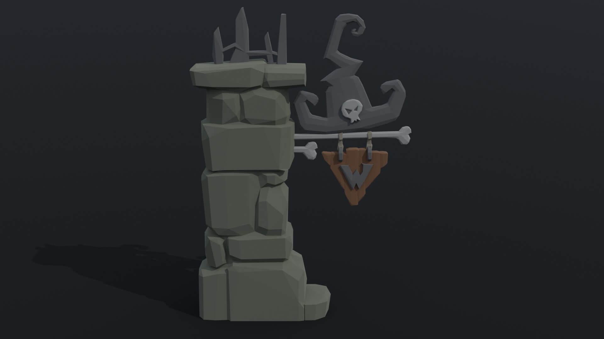 Cartoon Fantasy Road Signs Polygonal Style by Tykryk