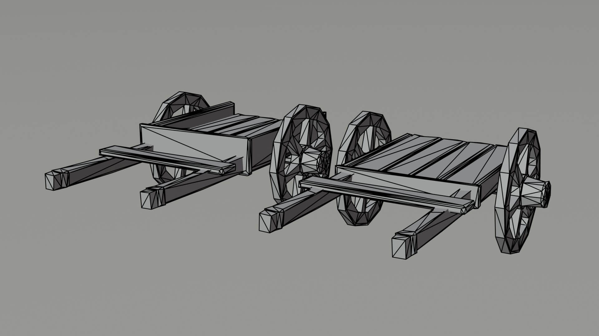 Cartoon Medieval Carts Asset Polygonal Style - 3D Model by Tykryk
