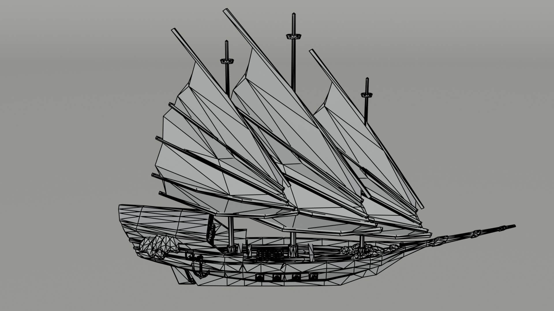 Cartoon Medieval Ships Asset Polygonal Style by Tykryk