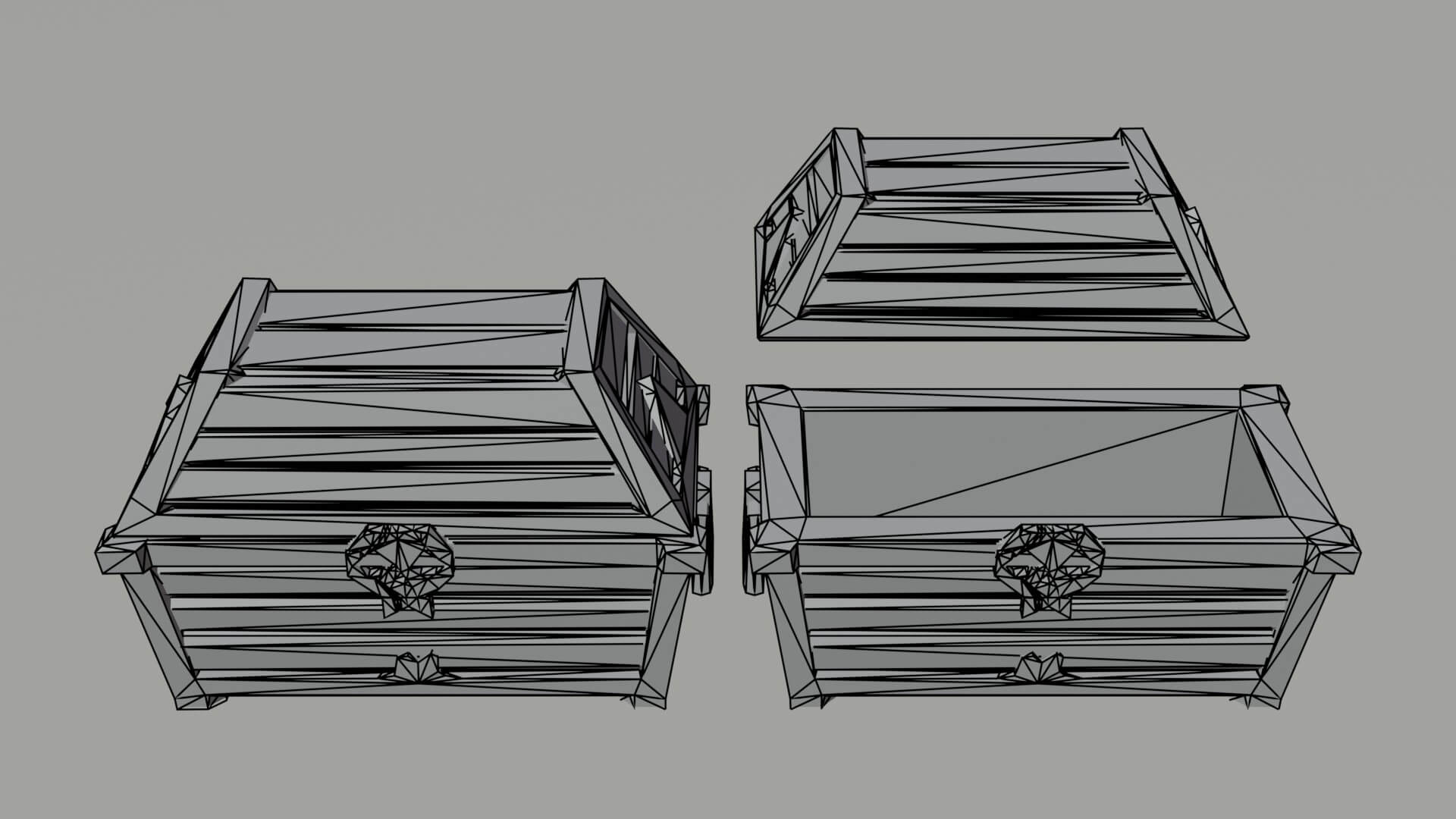 Cartoon Fantasy Chests Polygonal Style by Tykryk