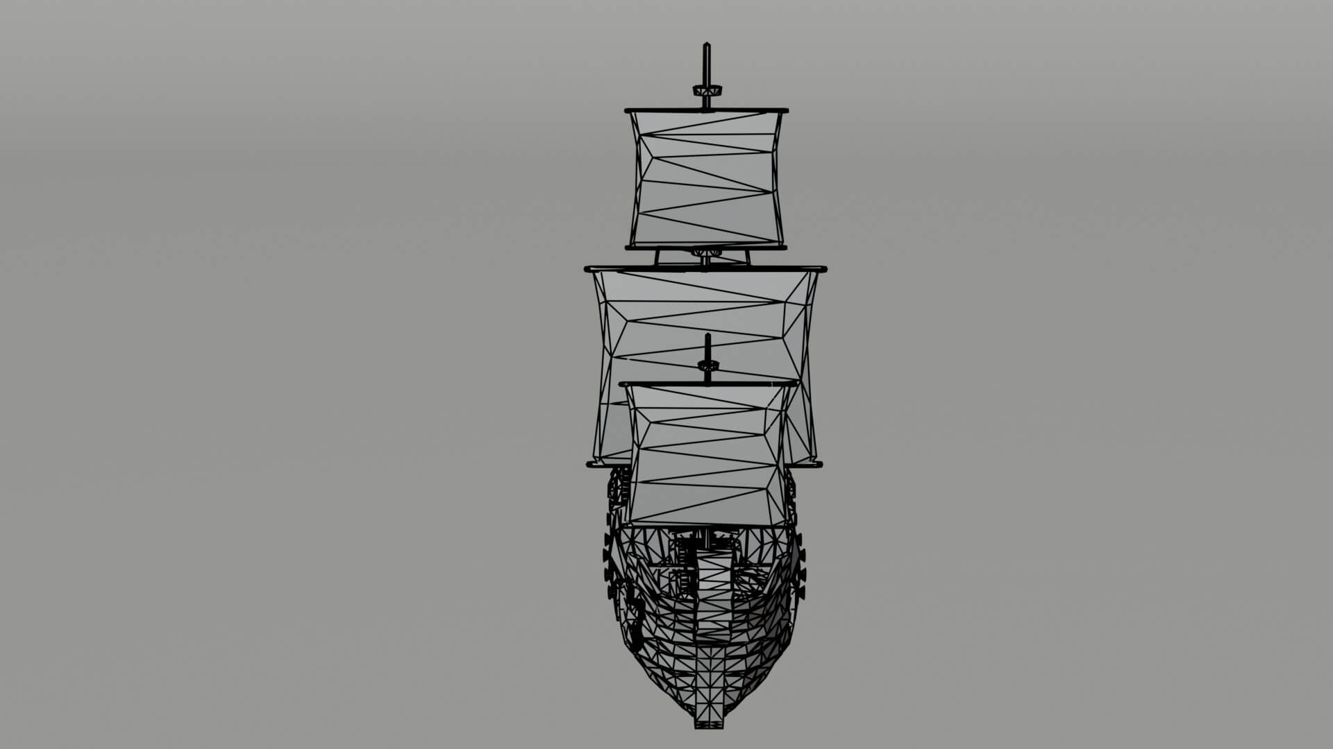 Cartoon Medieval Ship Polygonal Style - 3D Model by Tykryk