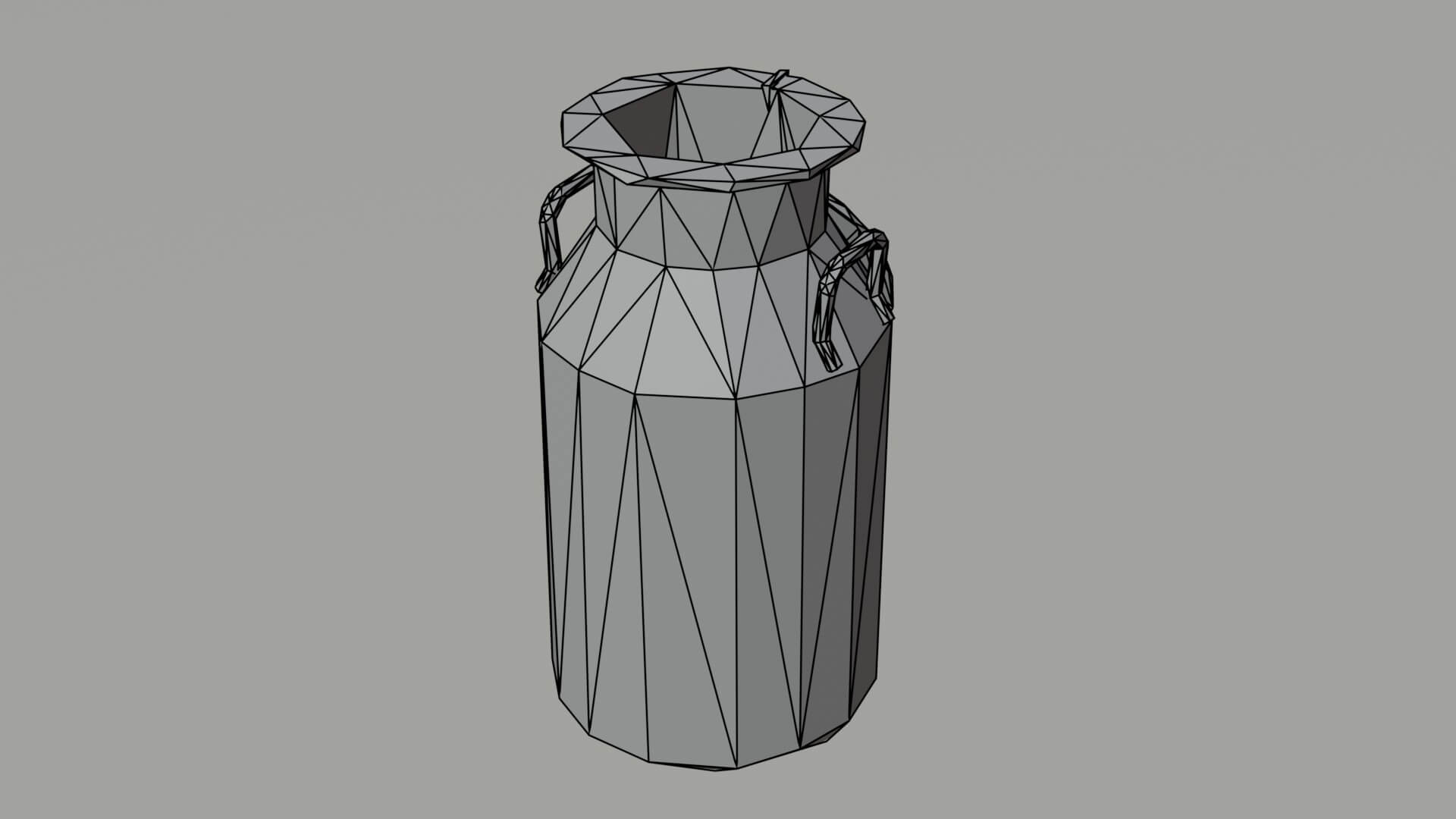 Cartoon Milk Can Polygonal Style - 3D Model by Tykryk