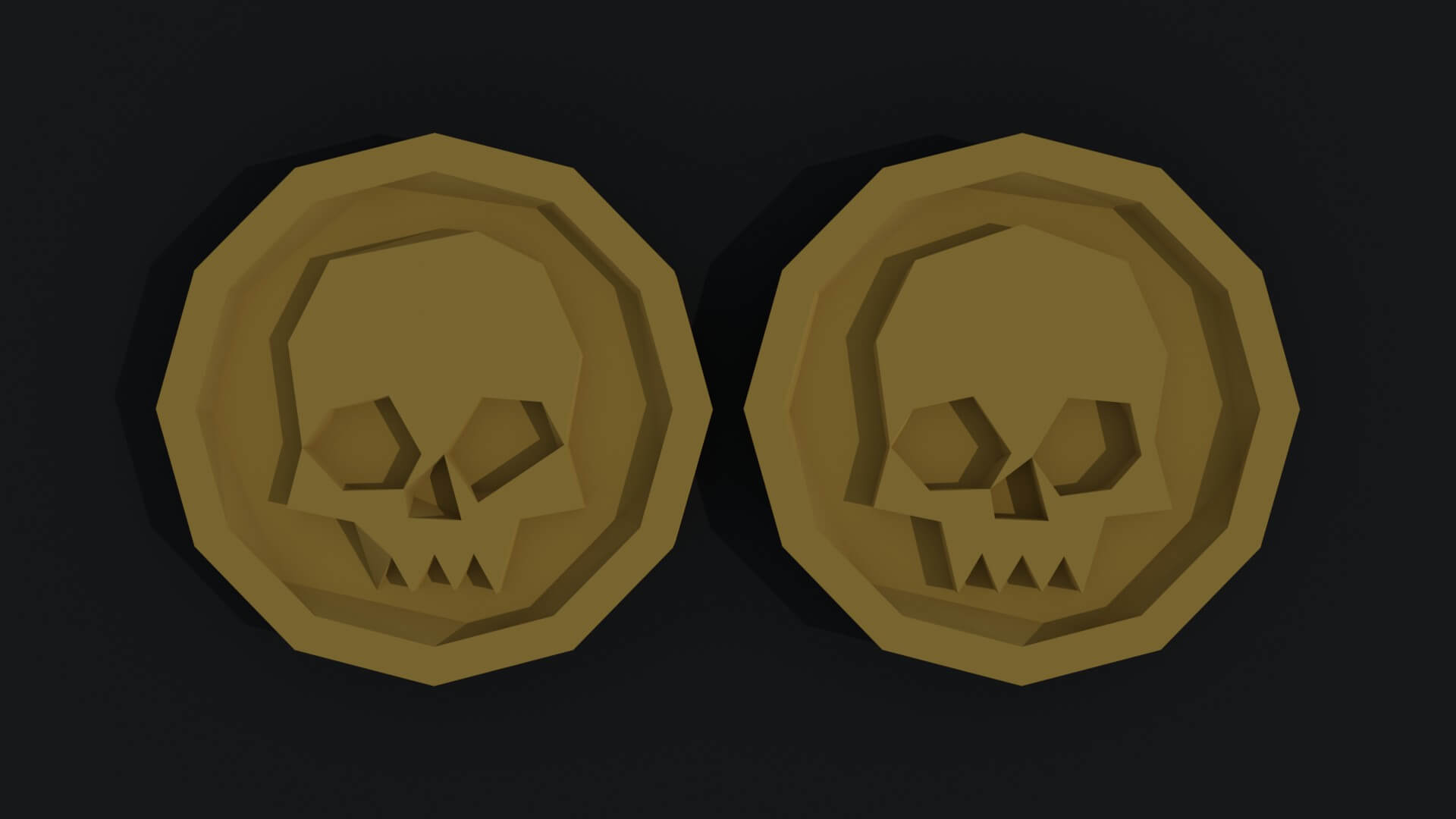 Cartoon Skull Coin - 3D Model by Tykryk