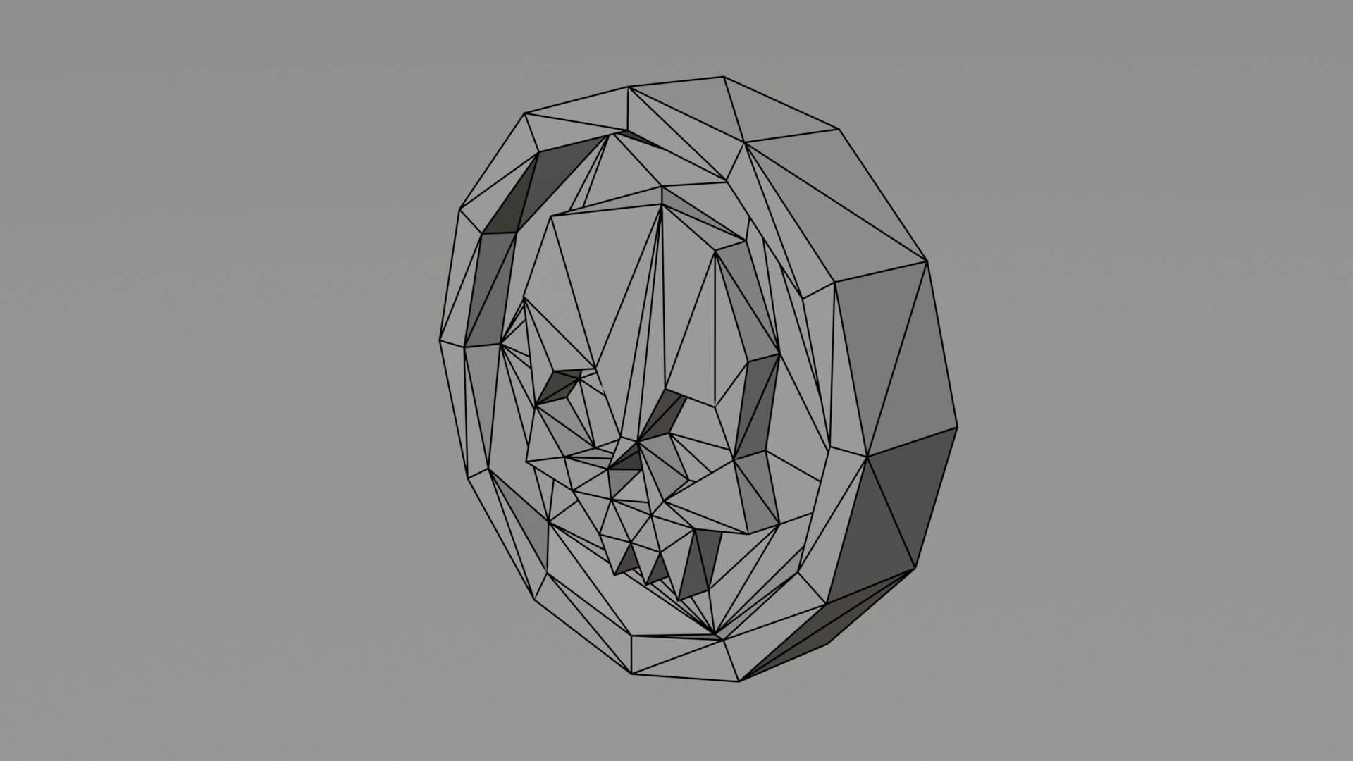 Cartoon Skull Coin Polygonal Style - 3D Model by Tykryk