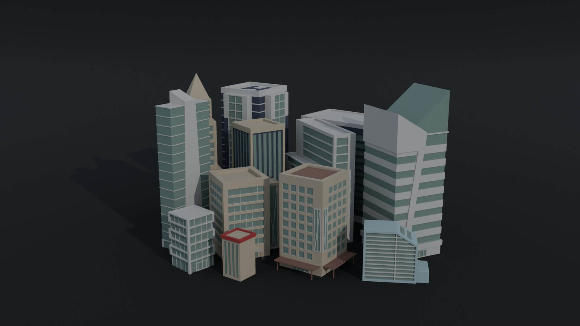 Cartoon City Asset Polygonal Style by Tykryk