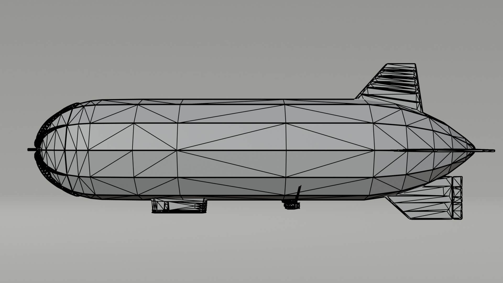 Cartoon Steampunk Dirigible Polygonal Style - 3D Model by Tykryk