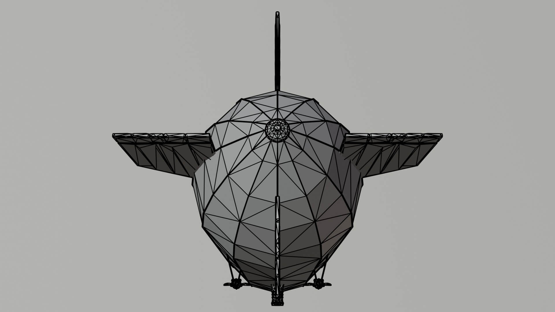 Cartoon Steampunk Dirigible Polygonal Style - 3D Model by Tykryk