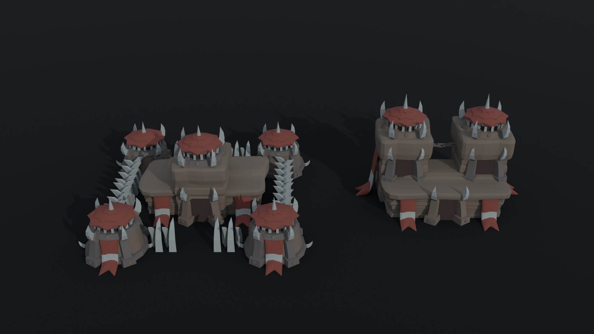 Cartoon Orcs City Asset Polygonal Style - 3D Model by Tykryk