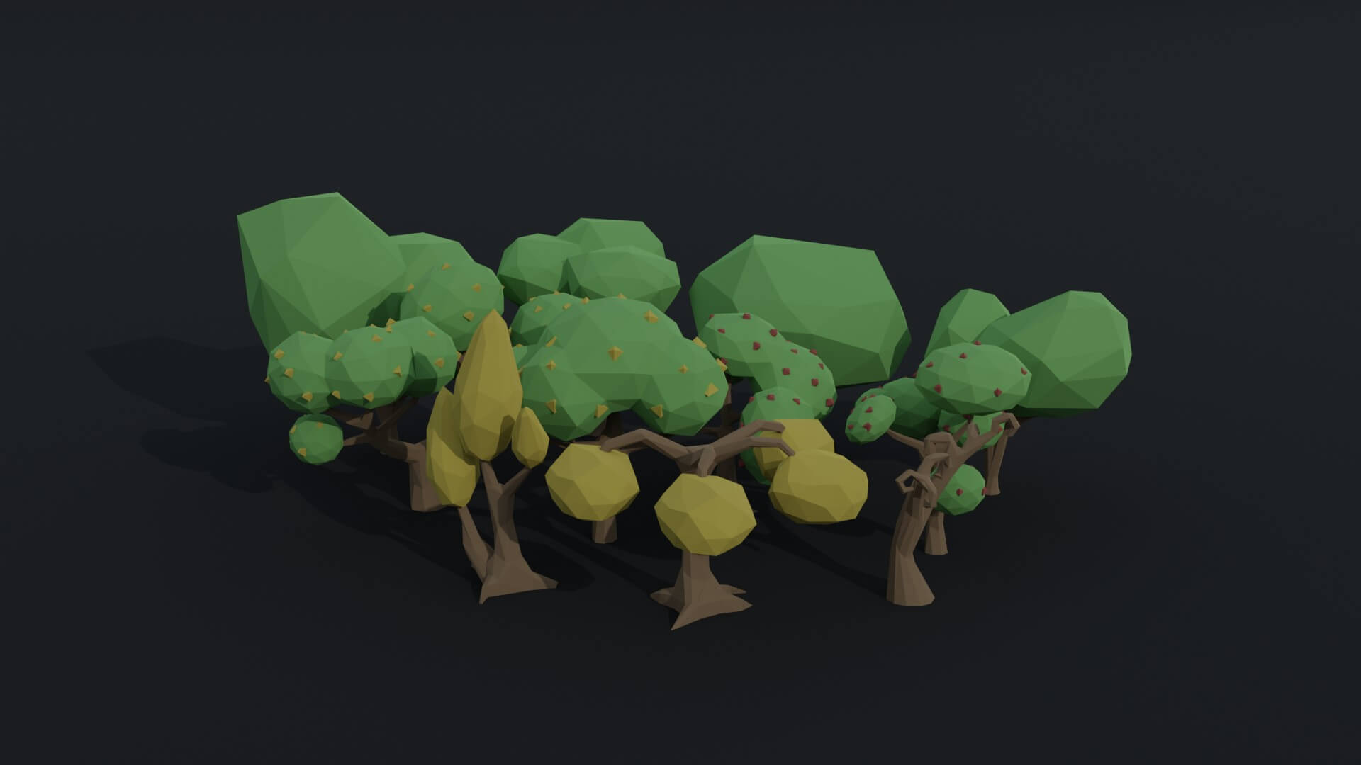 Cartoon Fantasy Trees Asset Polygonal Style by Tykryk