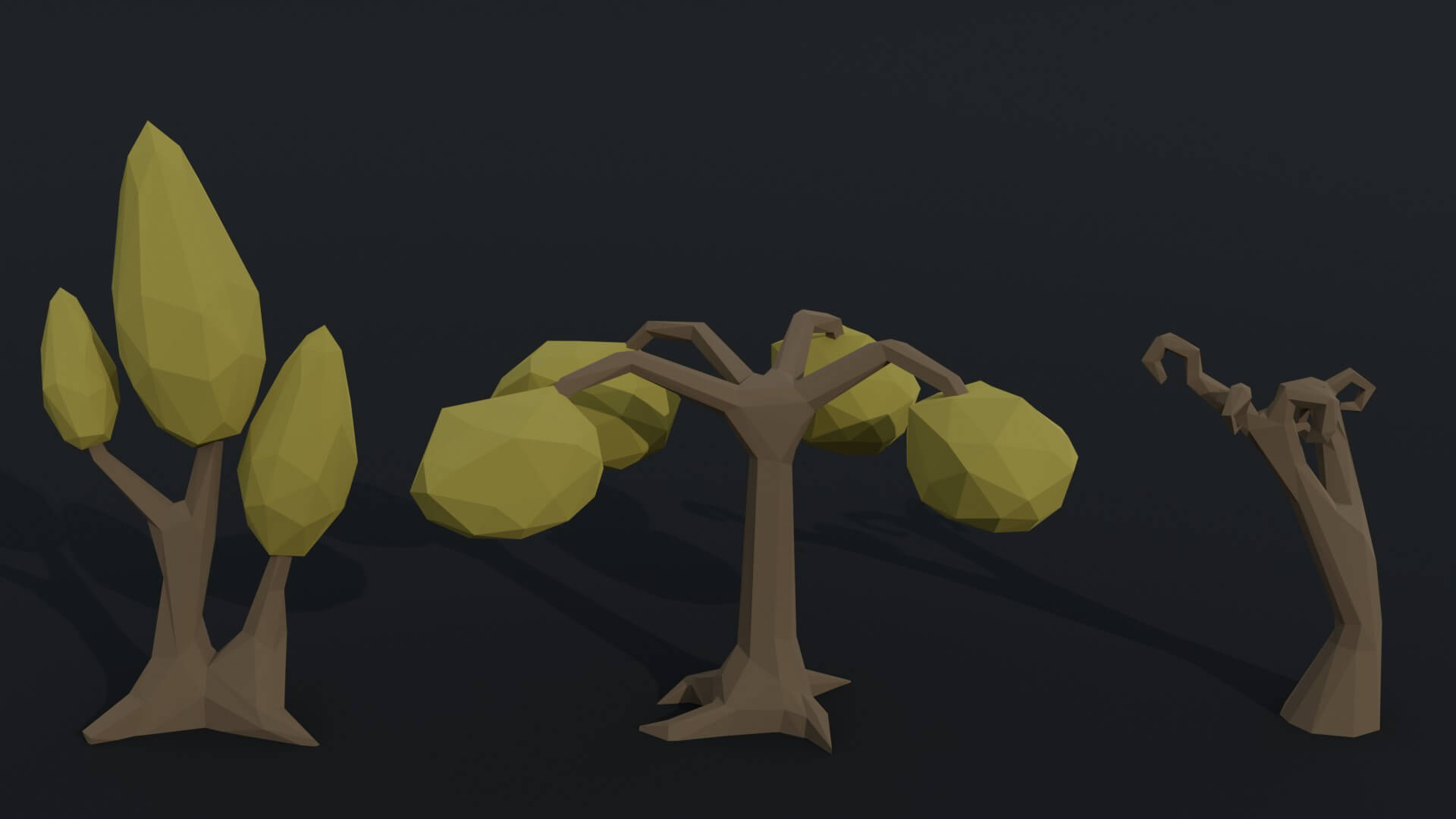 Cartoon Fantasy Trees Asset Polygonal Style by Tykryk