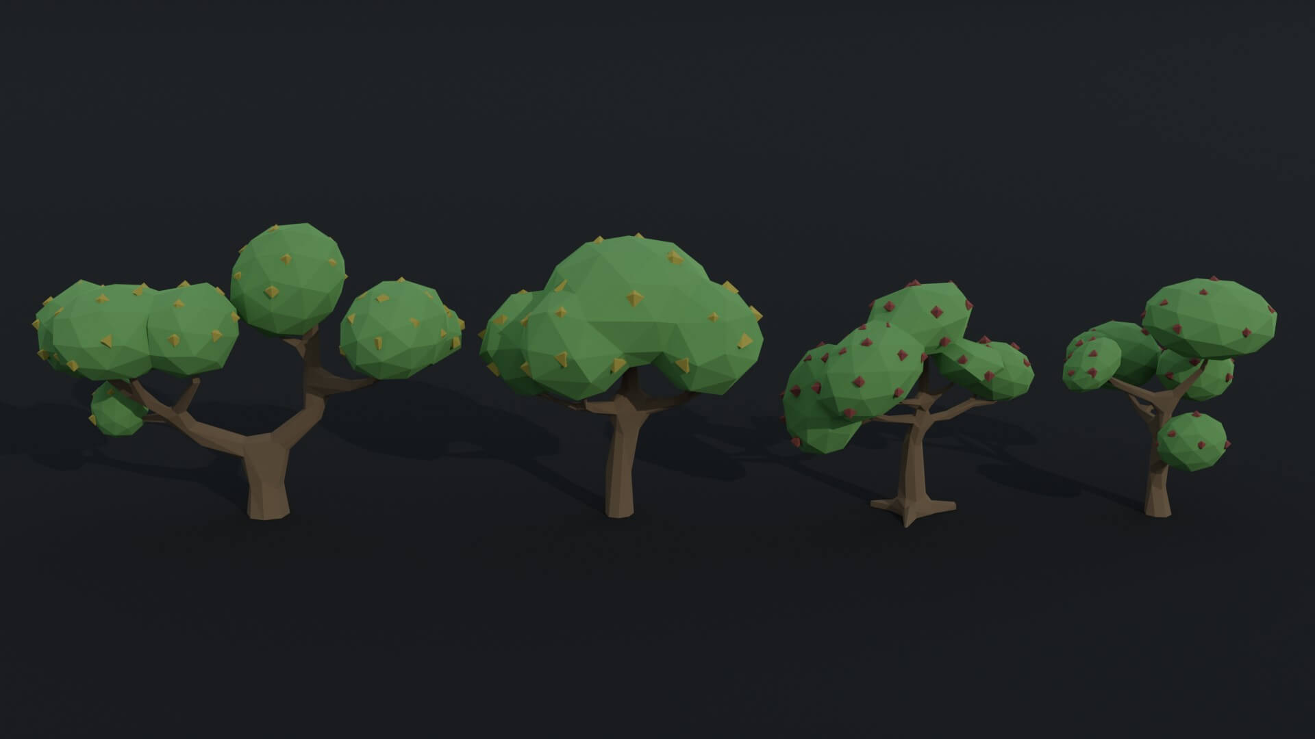Cartoon Fantasy Trees Asset Polygonal Style by Tykryk