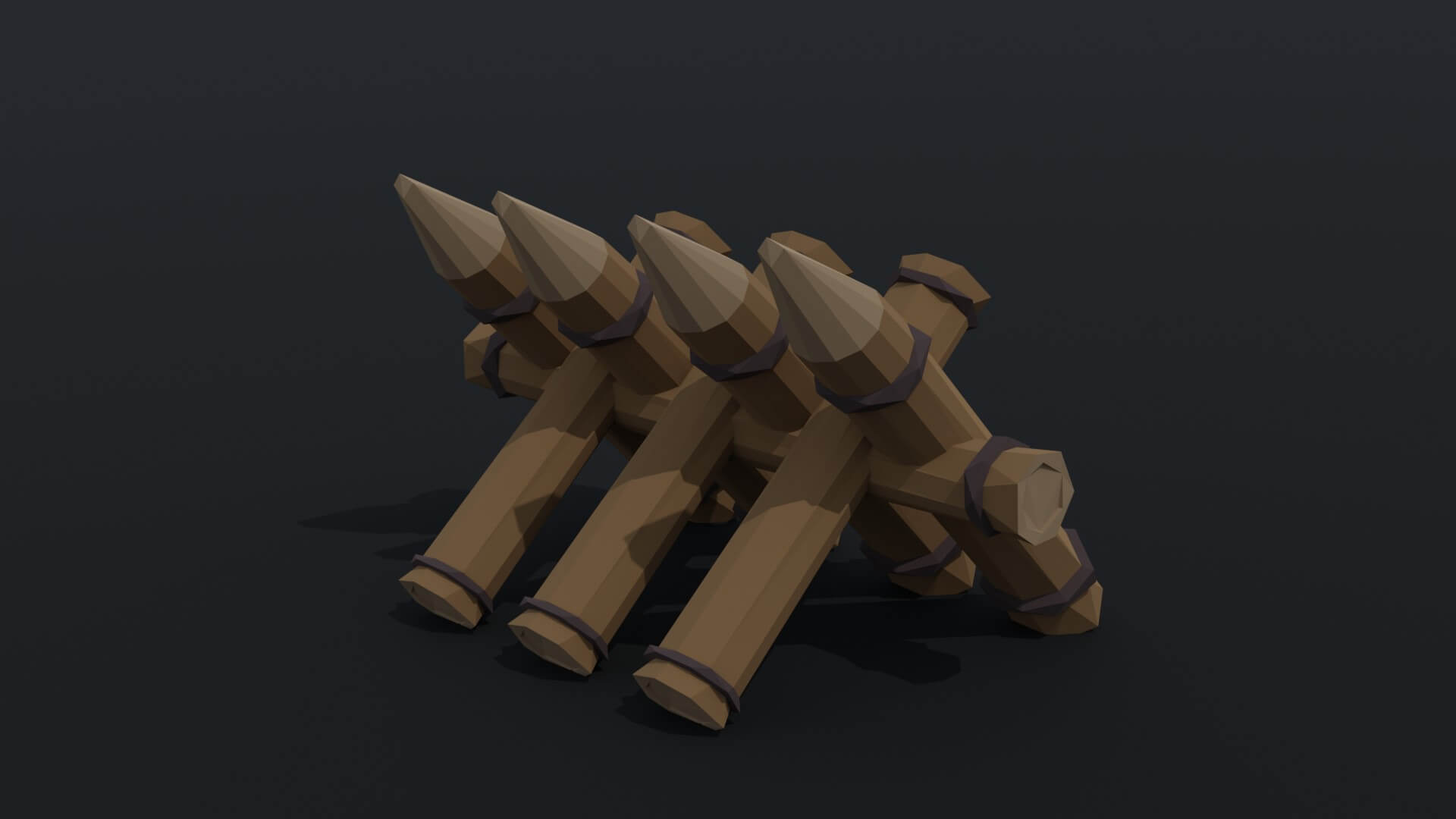 Cartoon Wood Defense Barricades Polygonal Style - 3D Model by Tykryk