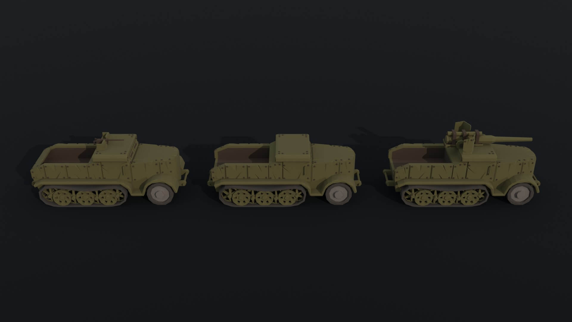 Cartoon Dieselpunk Armored Cars 2 Polygonal Style - 3D Model by Tykryk