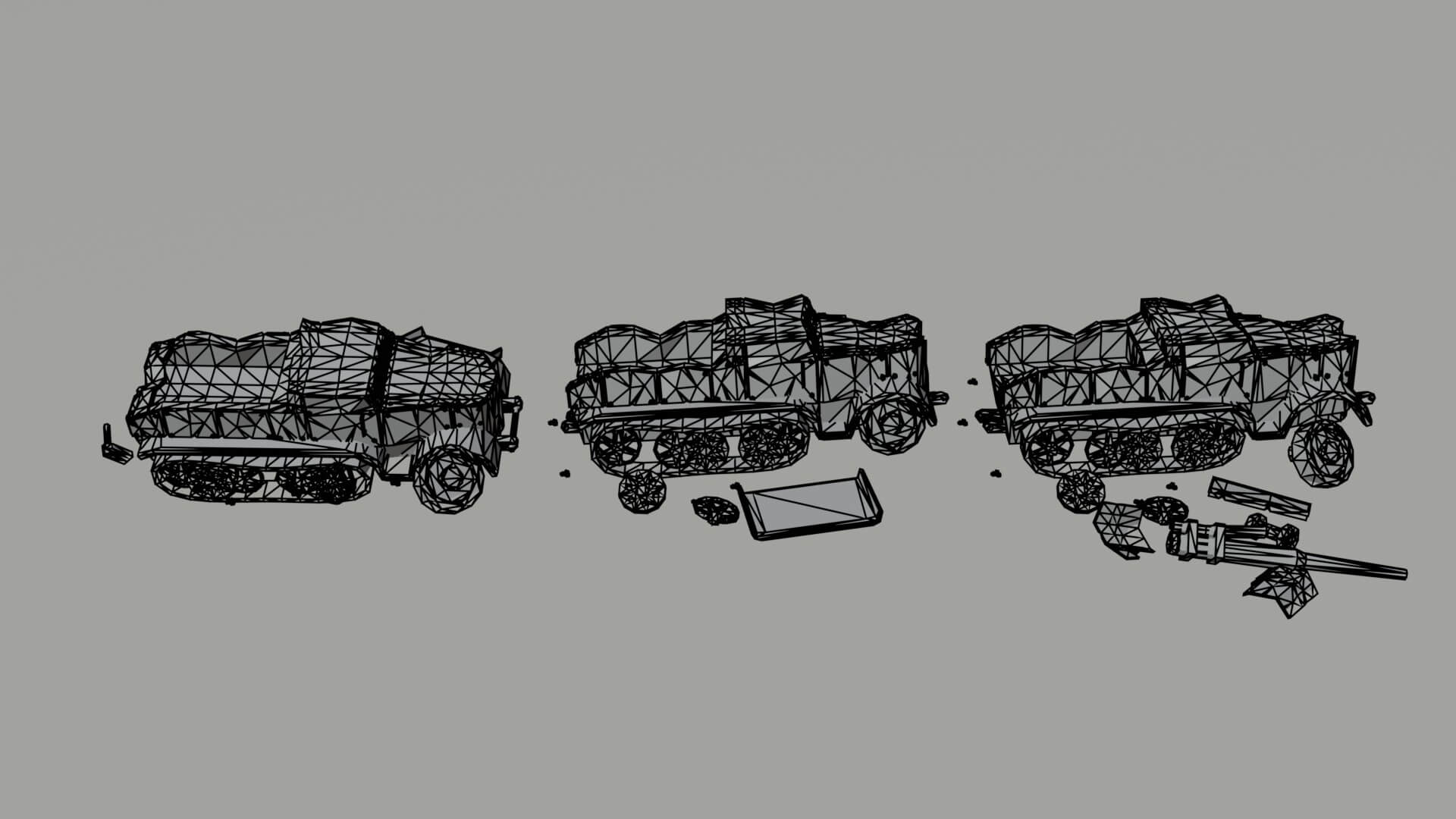Cartoon Dieselpunk Armored Cars 2 Polygonal Style - 3D Model by Tykryk