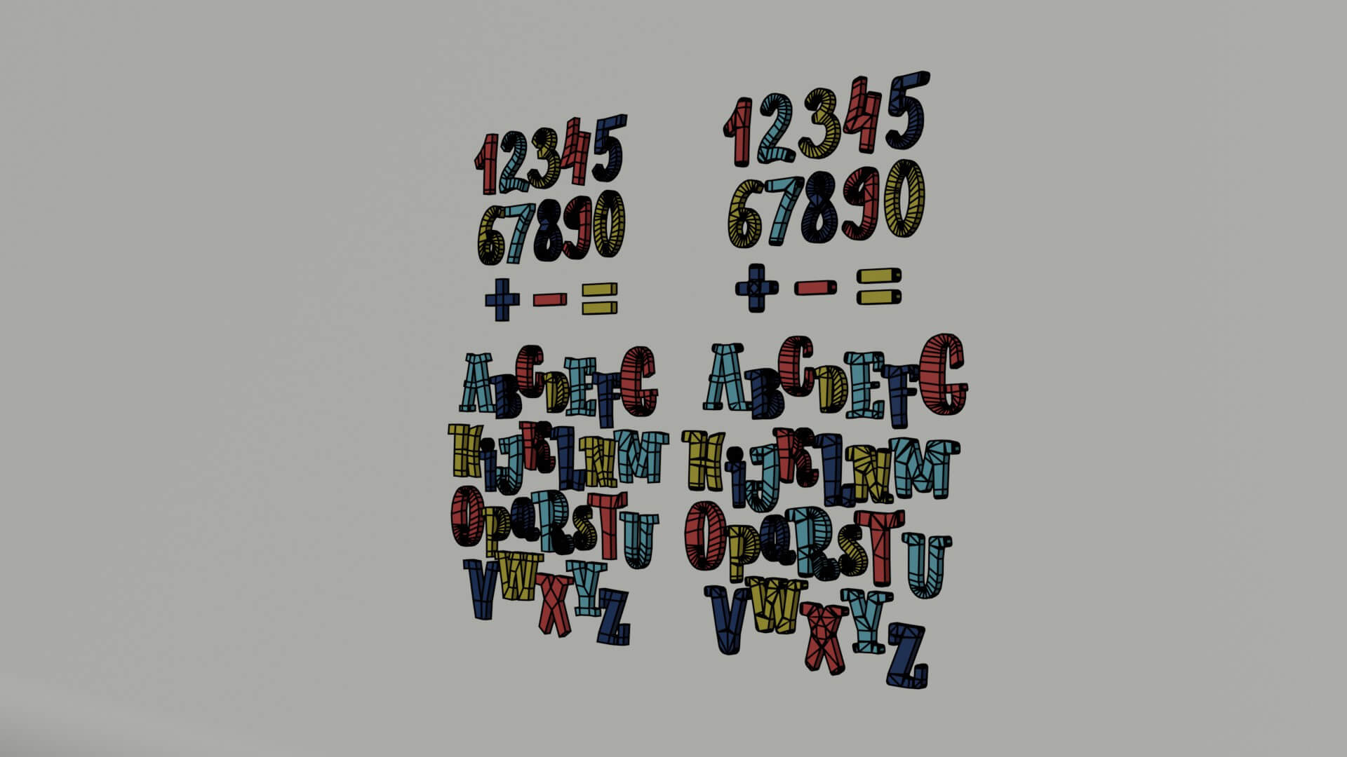 Cartoon Alphabet - 3D Model by Tykryk