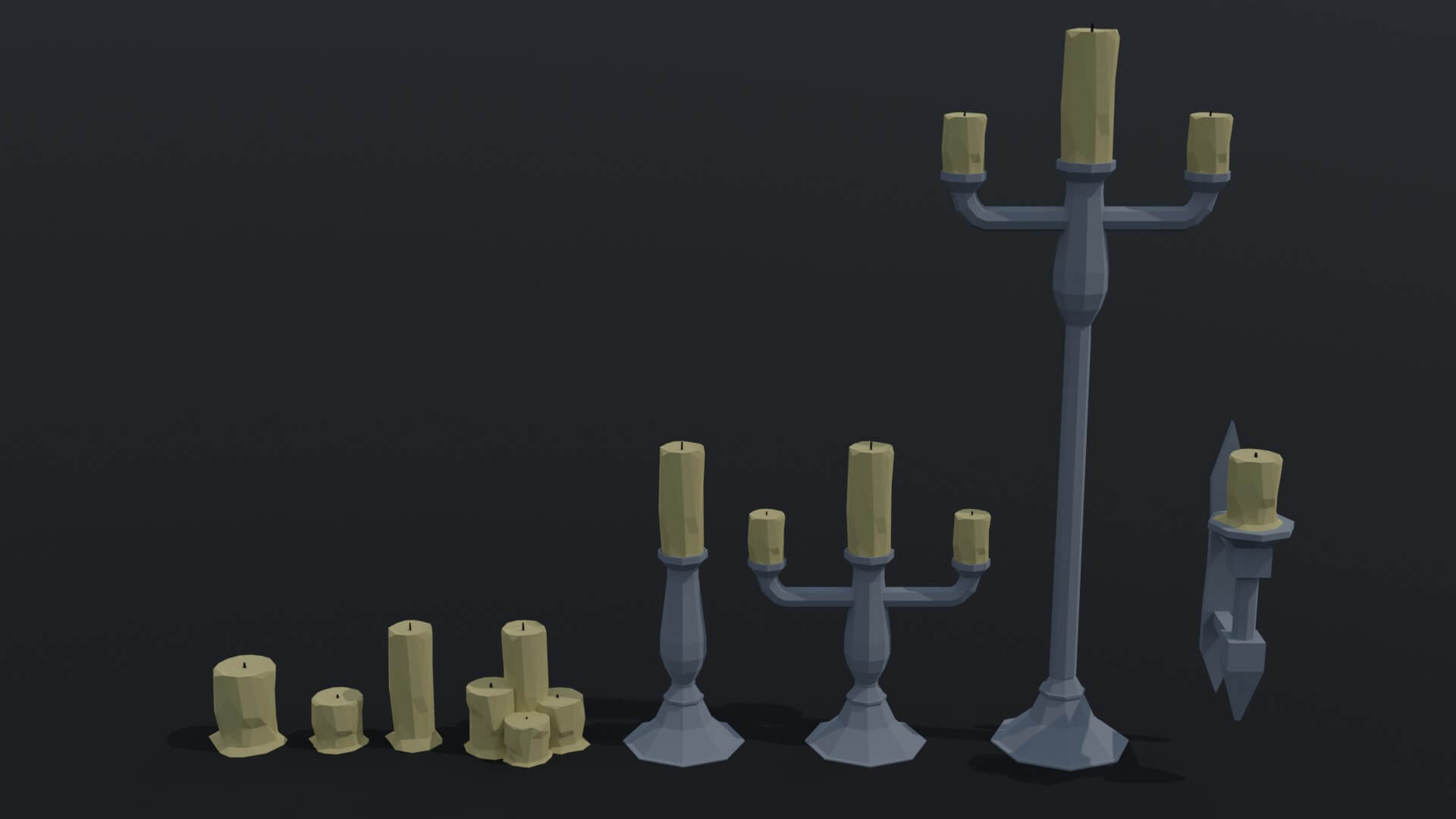 Cartoon Candle Asset Polygonal Style - 3D Model by Tykryk