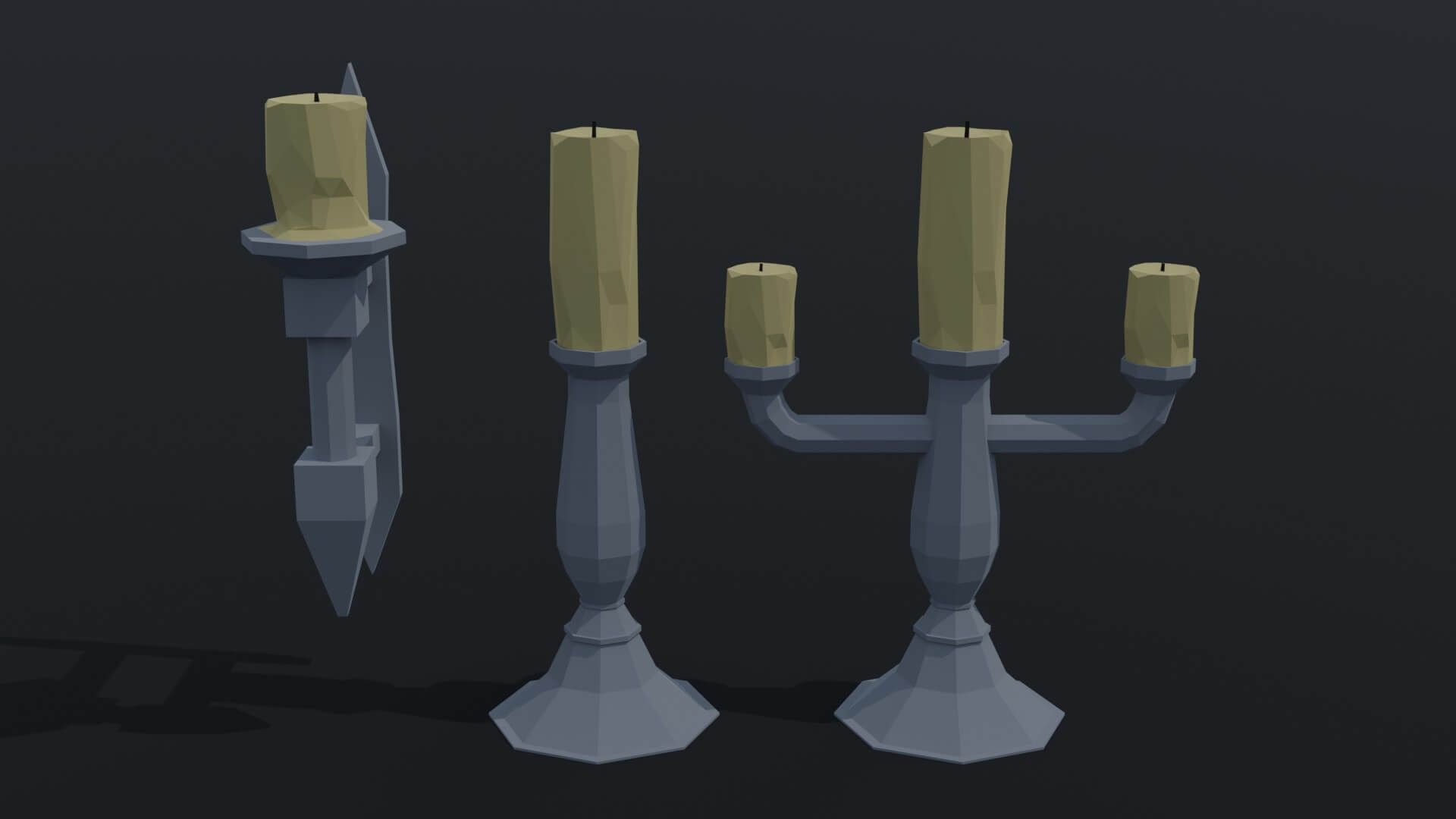 Cartoon Candle Asset Polygonal Style - 3D Model by Tykryk