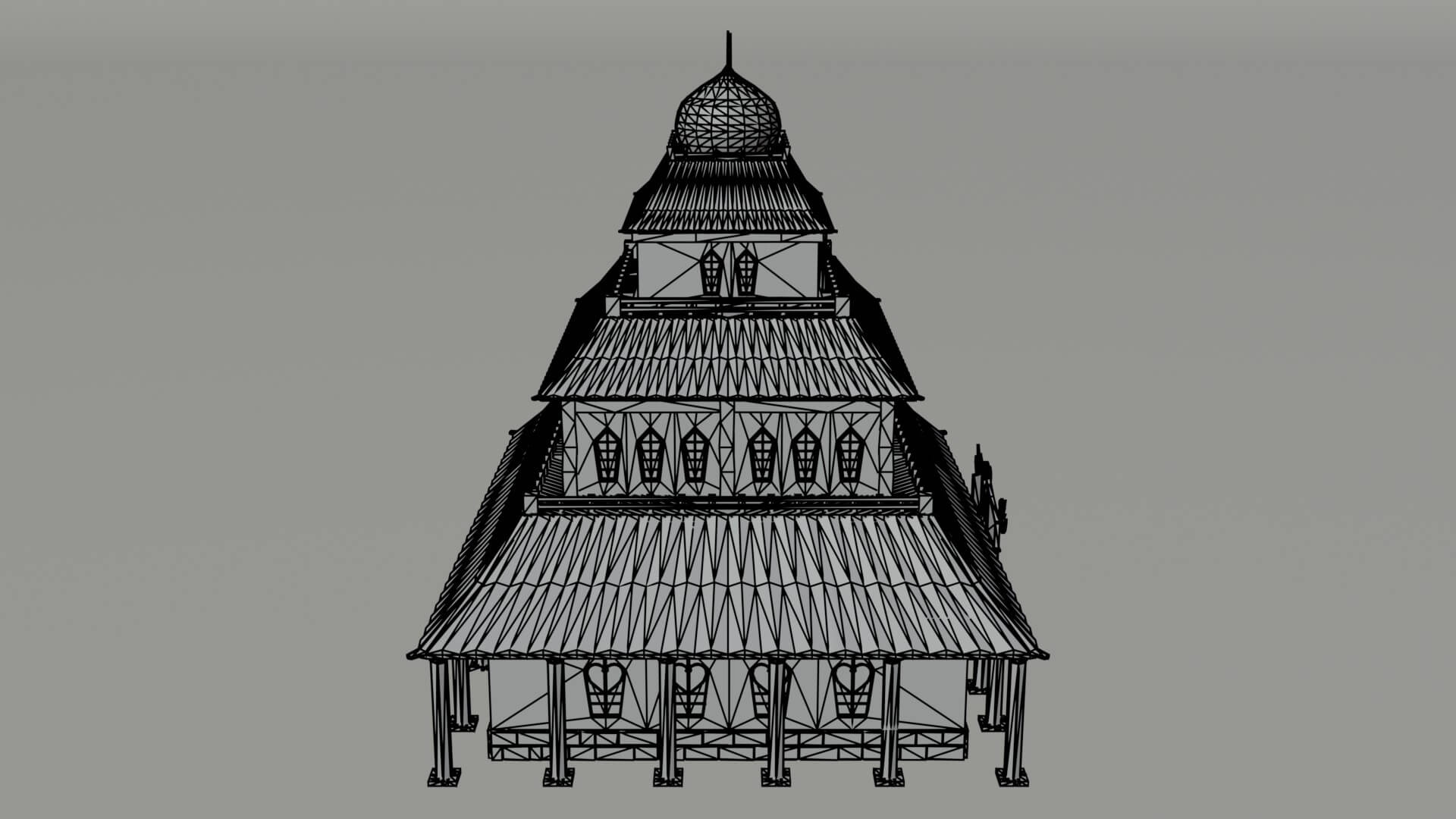 Cartoon Fairy Tail Guild Building Polygonal Style - 3D Model by Tykryk