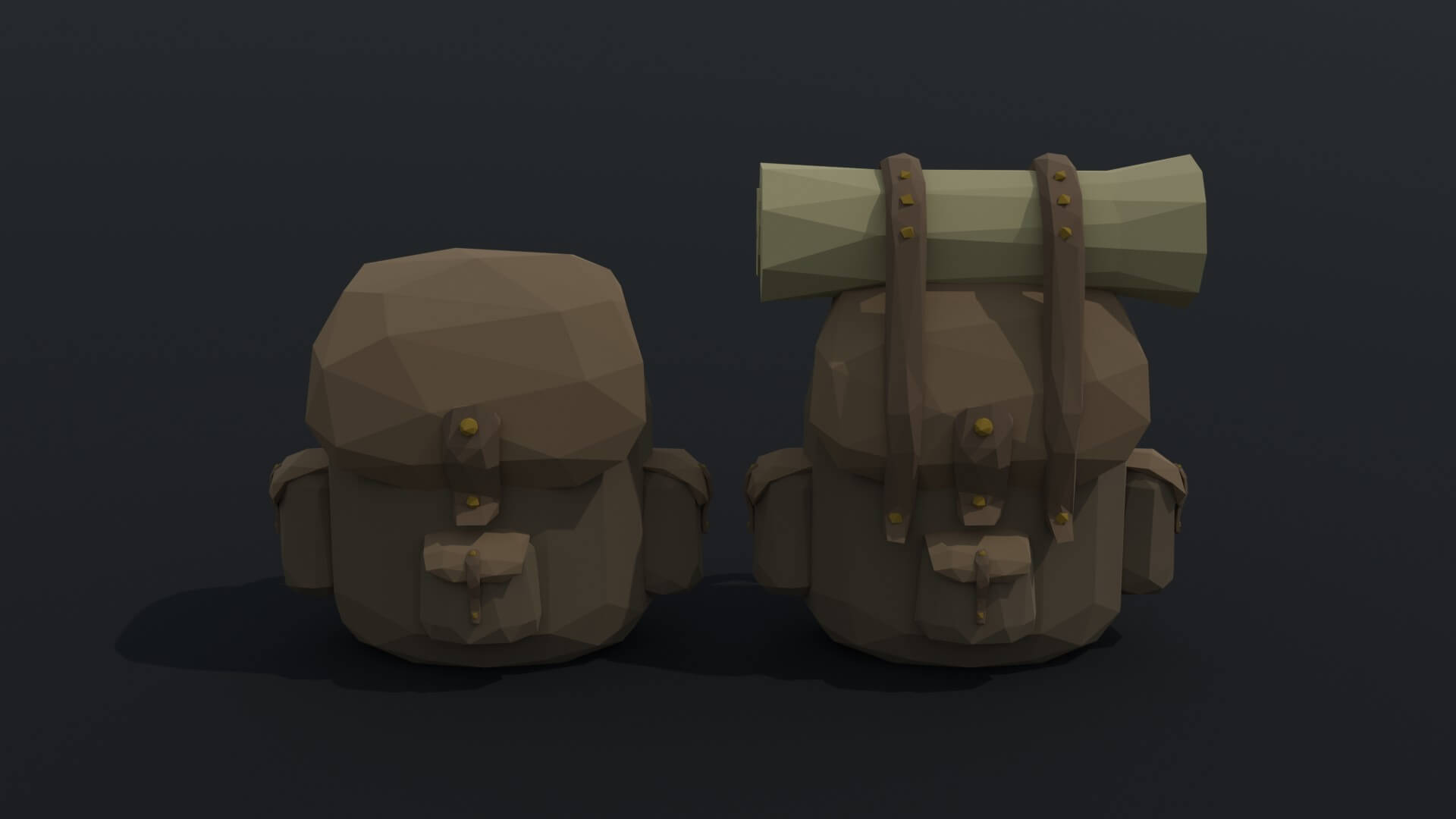 Cartoon Fantasy Backpack Polygonal Style - 3D Model by Tykryk