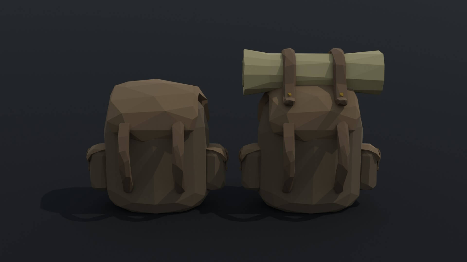 Cartoon Fantasy Backpack Polygonal Style - 3D Model by Tykryk
