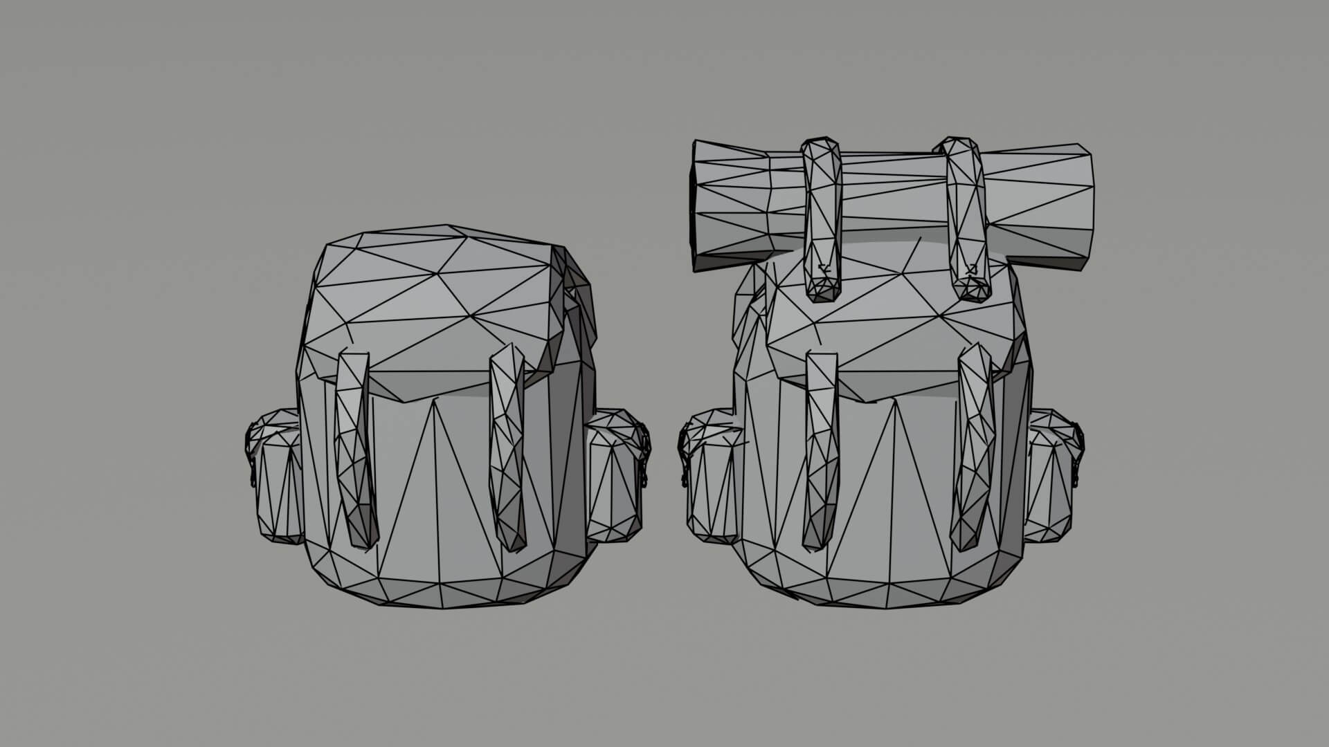 Cartoon Fantasy Backpack Polygonal Style - 3D Model by Tykryk