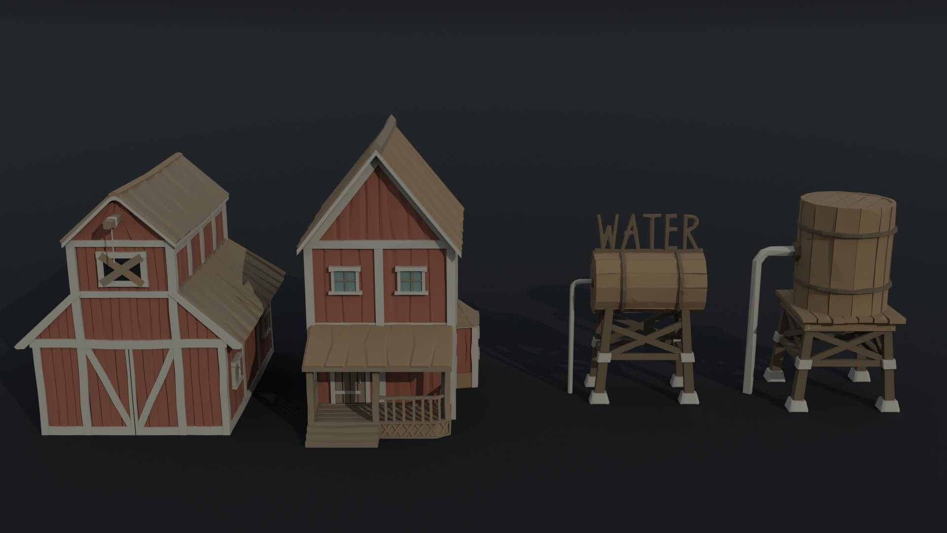 Cartoon Farm Asset Polygonal Style - 3D Model by Tykryk