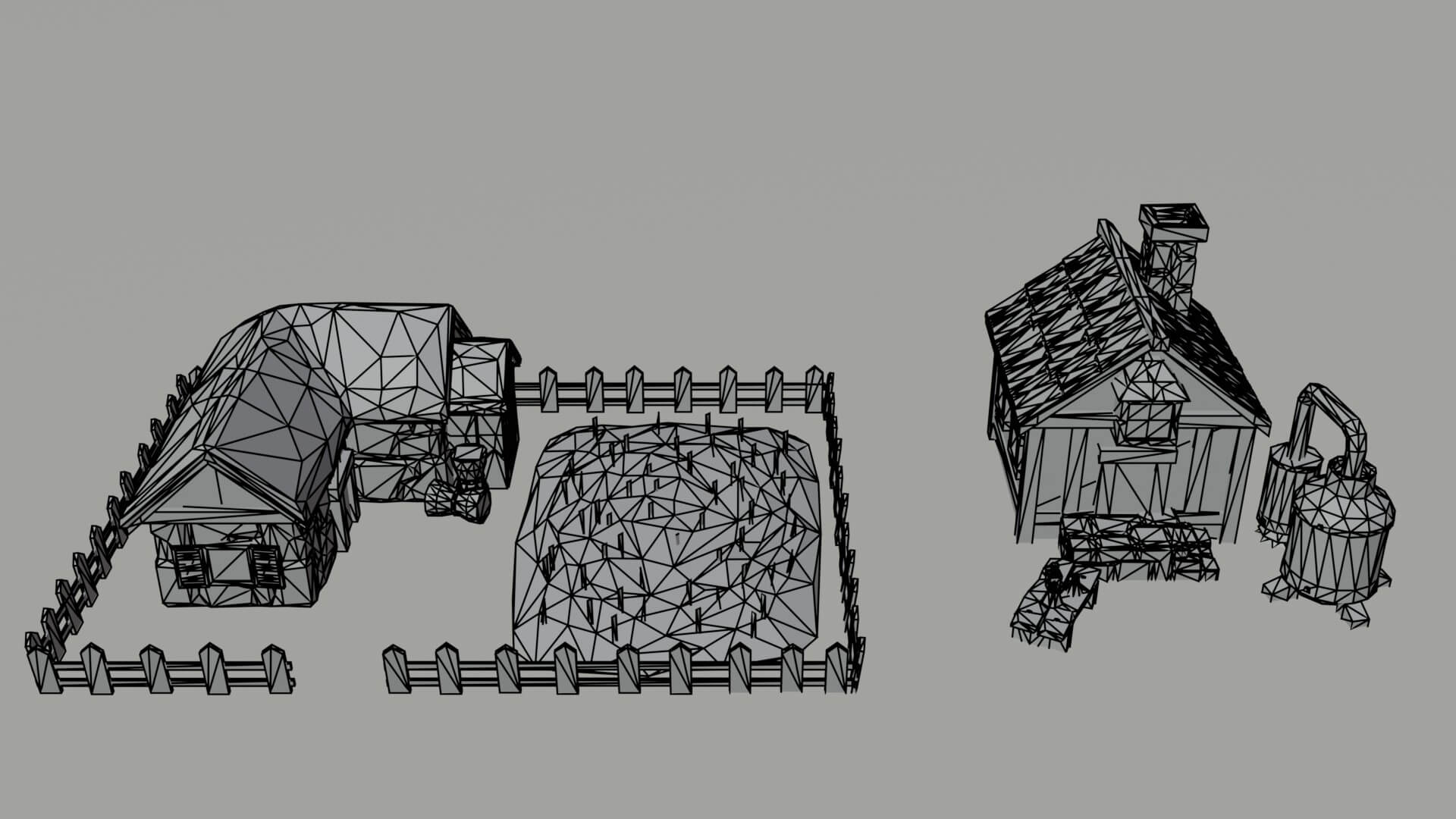 Cartoon Fantasy City Buildings Polygonal Style - 3D Model by Tykryk