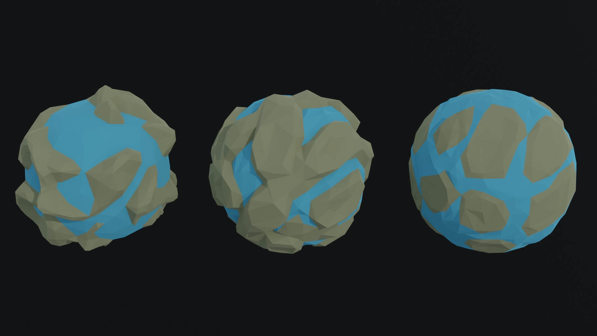 Cartoon Planets Polygonal Style - 3D Model by Tykryk