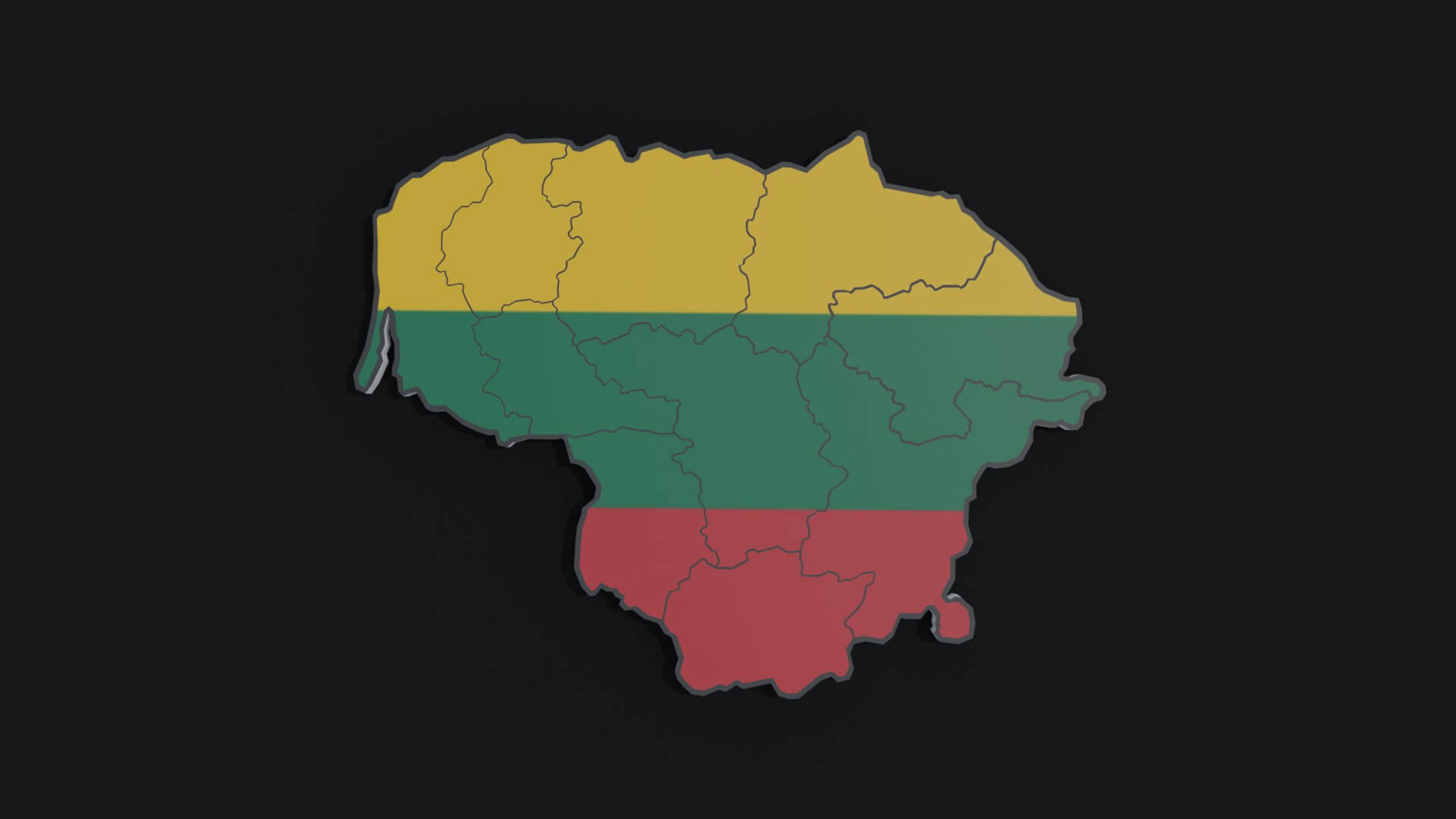Political Map of Lithuania - 3D Model by Tykryk
