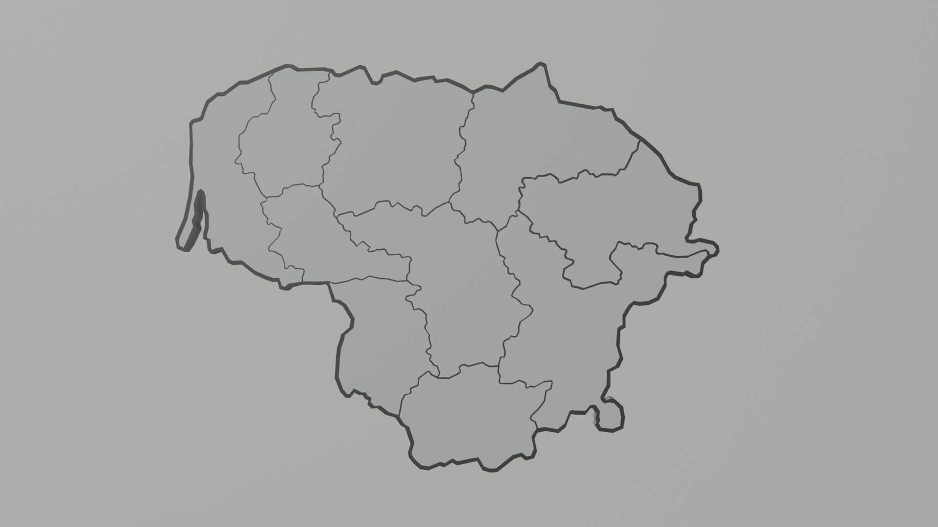 Political Map of Lithuania - 3D Model by Tykryk