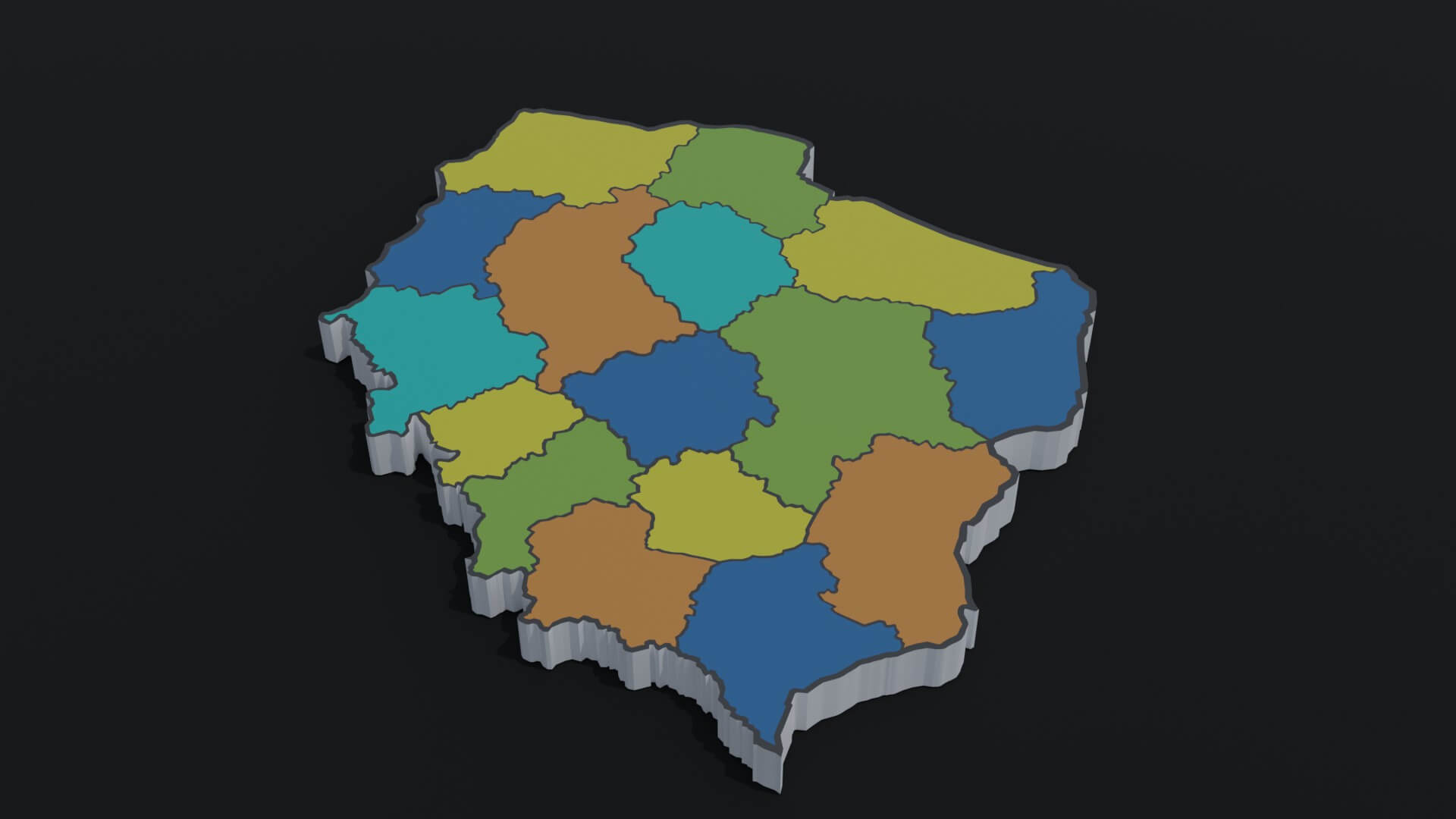 Political Map of Poland - 3D Model by Tykryk