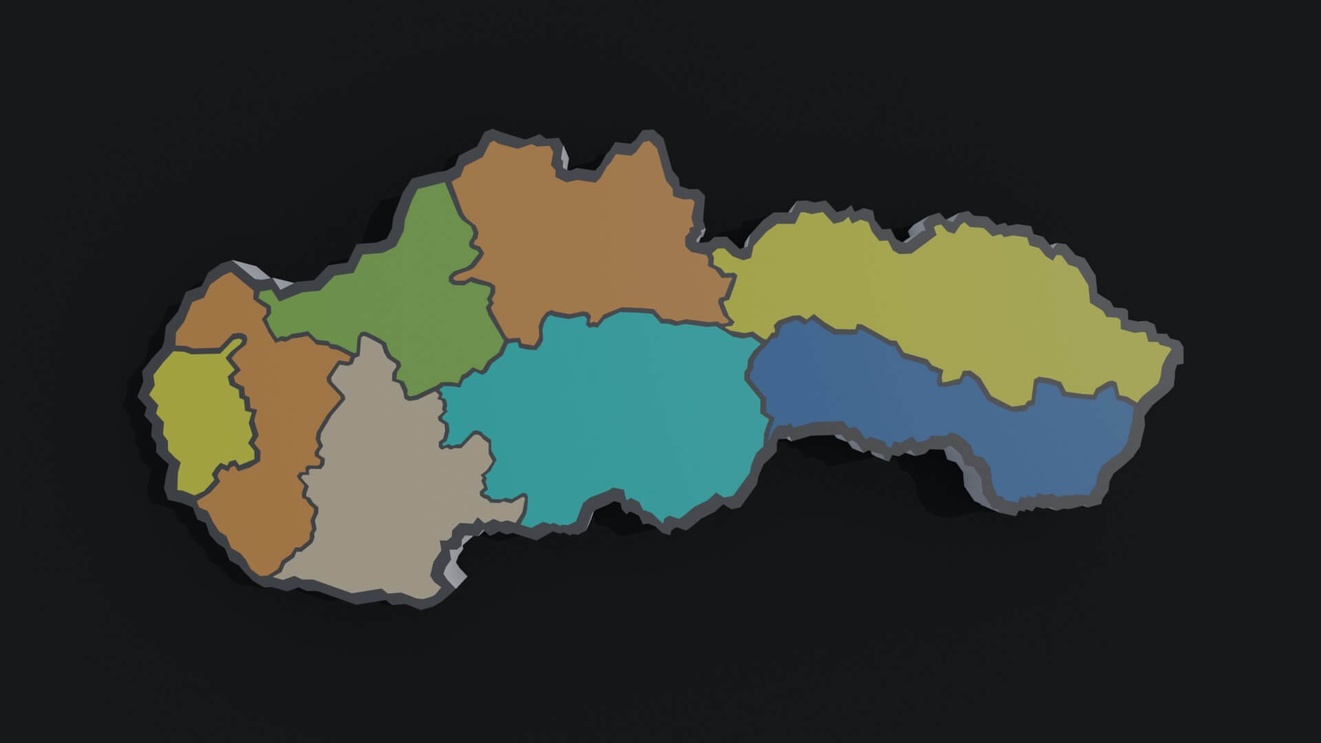 Political Map of Slovakia - 3D Model by Tykryk