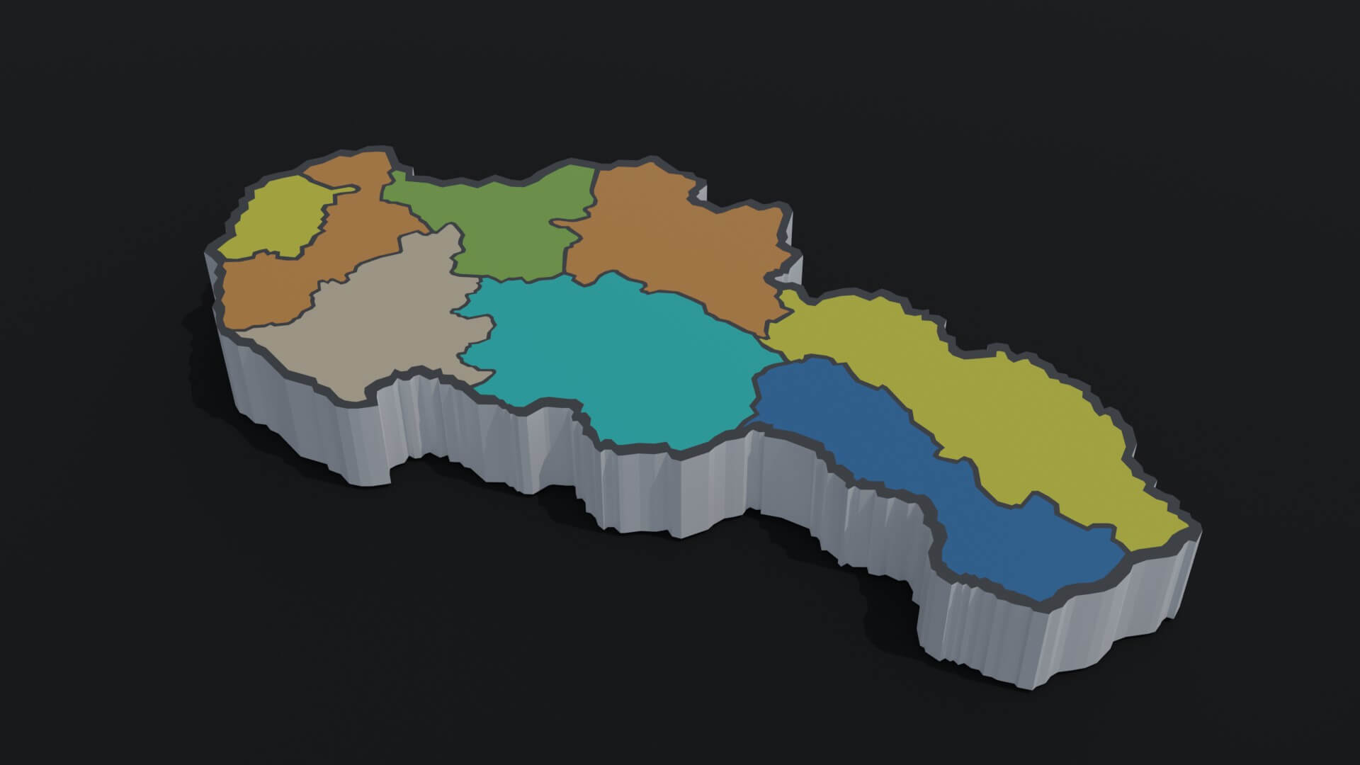 Political Map of Slovakia - 3D Model by Tykryk
