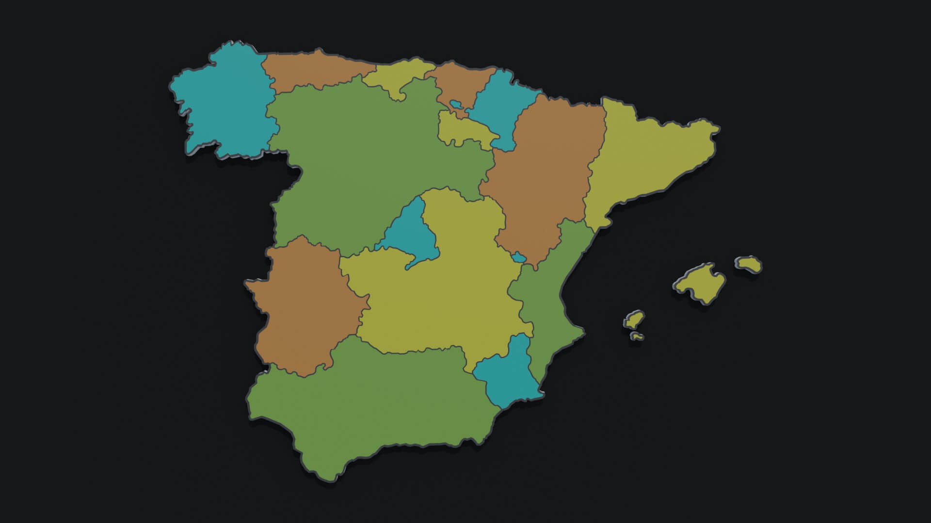 Political Map of Spain - 3D Model by Tykryk