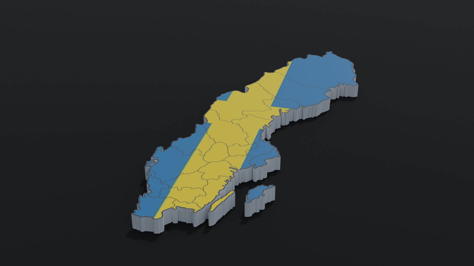 Political Map of Sweden - 3D Model by Tykryk