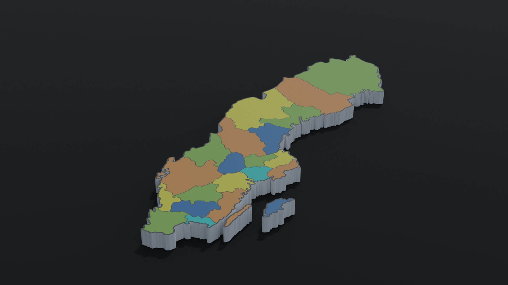 Political Map of Sweden - 3D Model by Tykryk