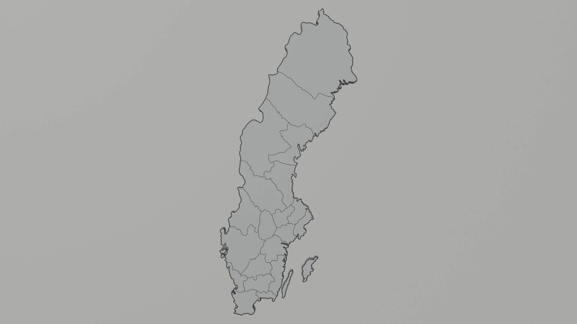 Political Map of Sweden - 3D Model by Tykryk