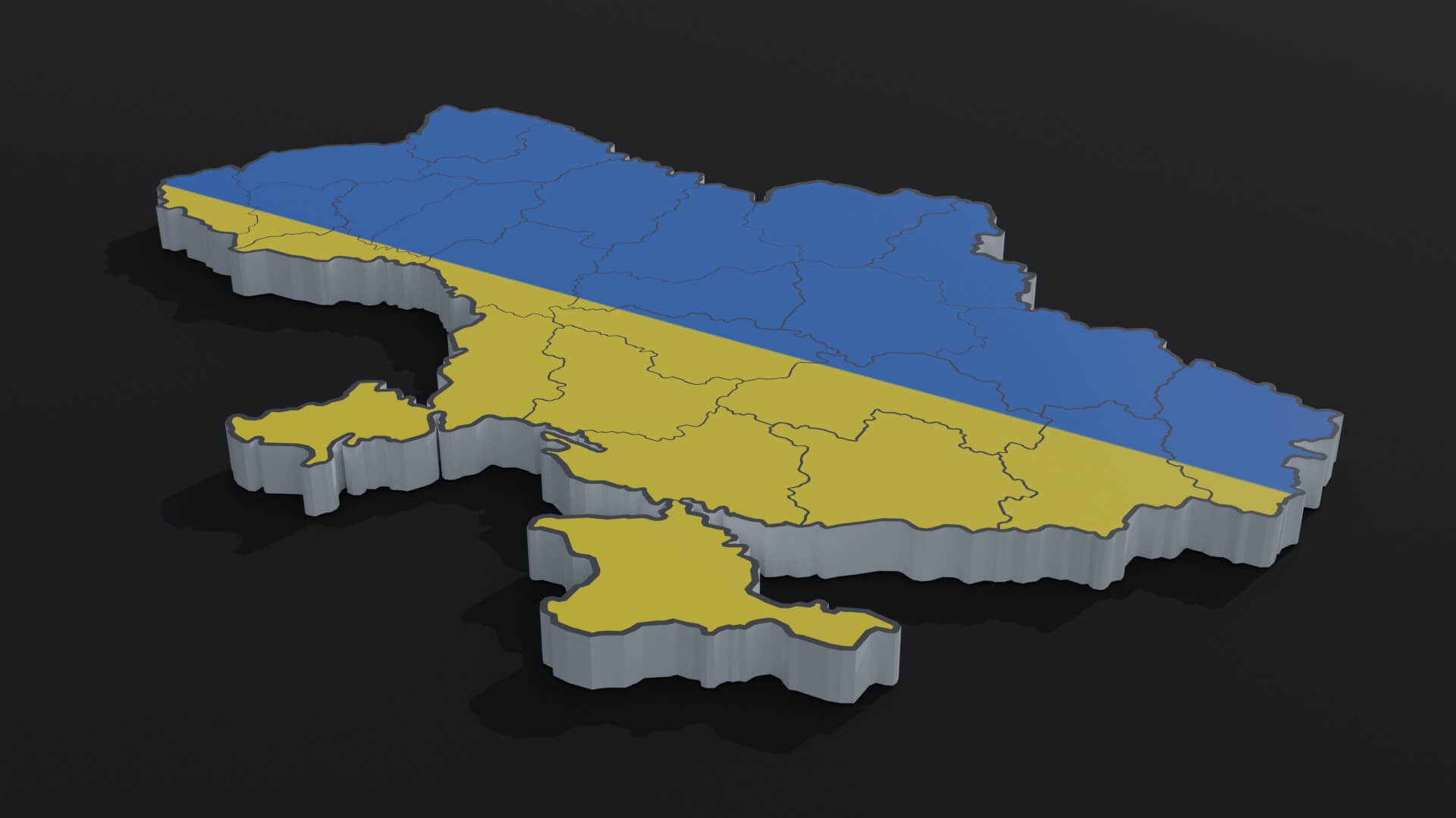 Political Map of Ukraine - 3D Model by Tykryk
