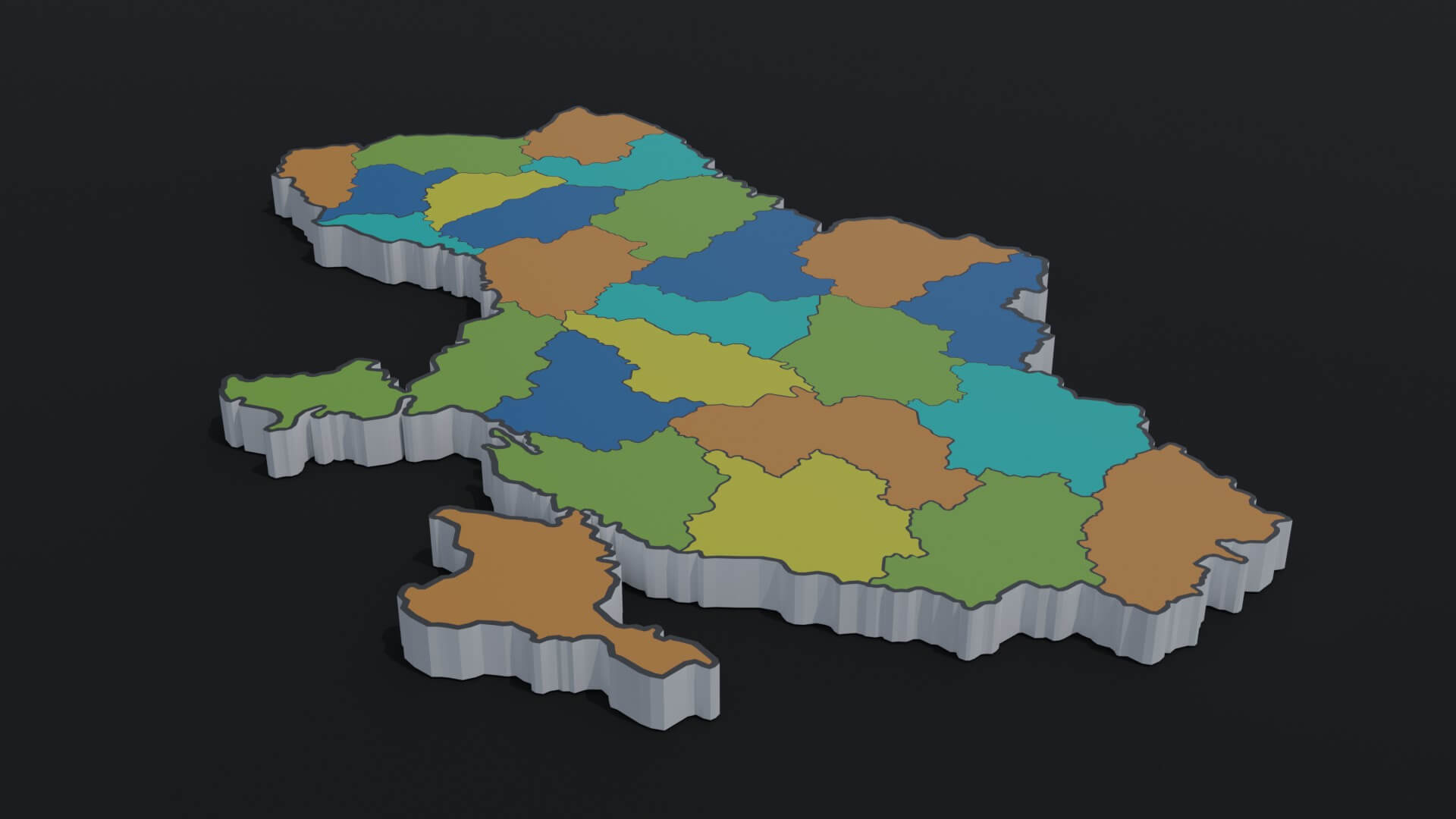Political Map of Ukraine - 3D Model by Tykryk