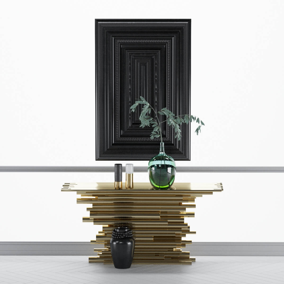 Decor Set With Console Table - 3D Model by tyler toney